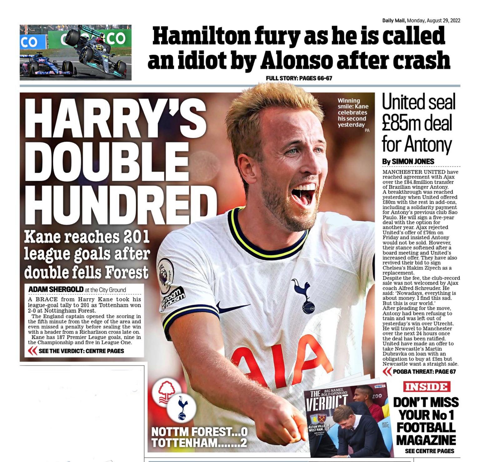 Monday's sports pages - BBC Sport