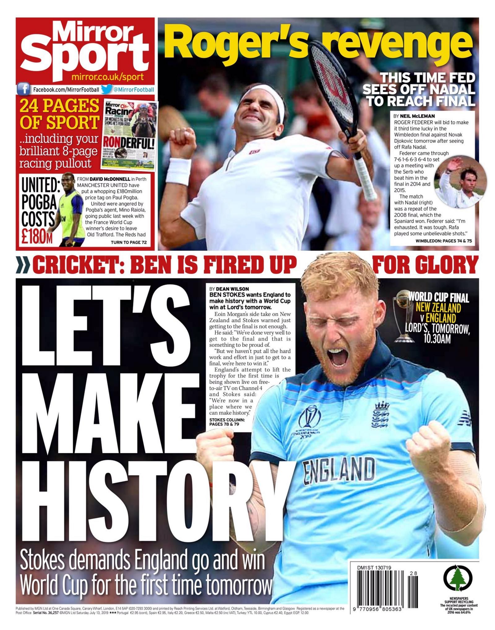 Saturday's back pages - BBC Sport