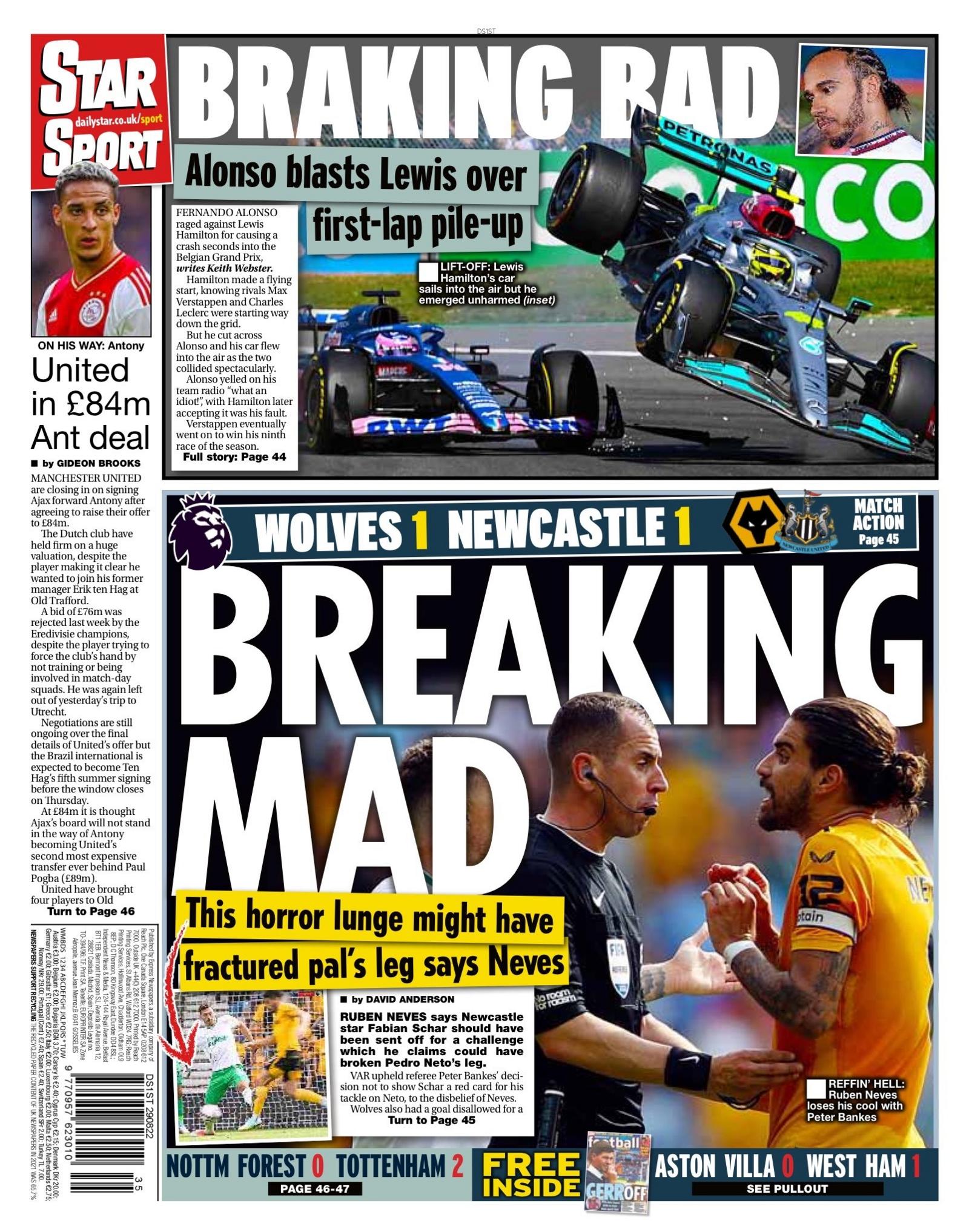 Monday's sports pages - BBC Sport