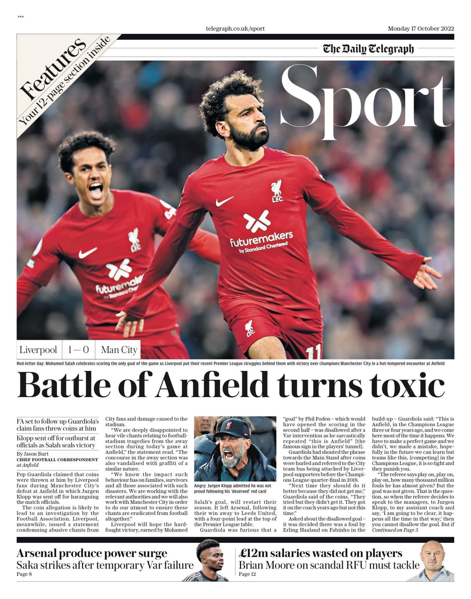 Monday's sports pages - BBC Sport
