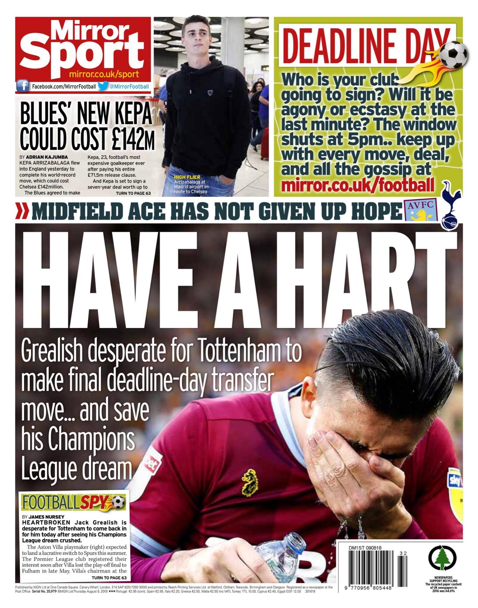 Thursday's back pages - BBC Sport