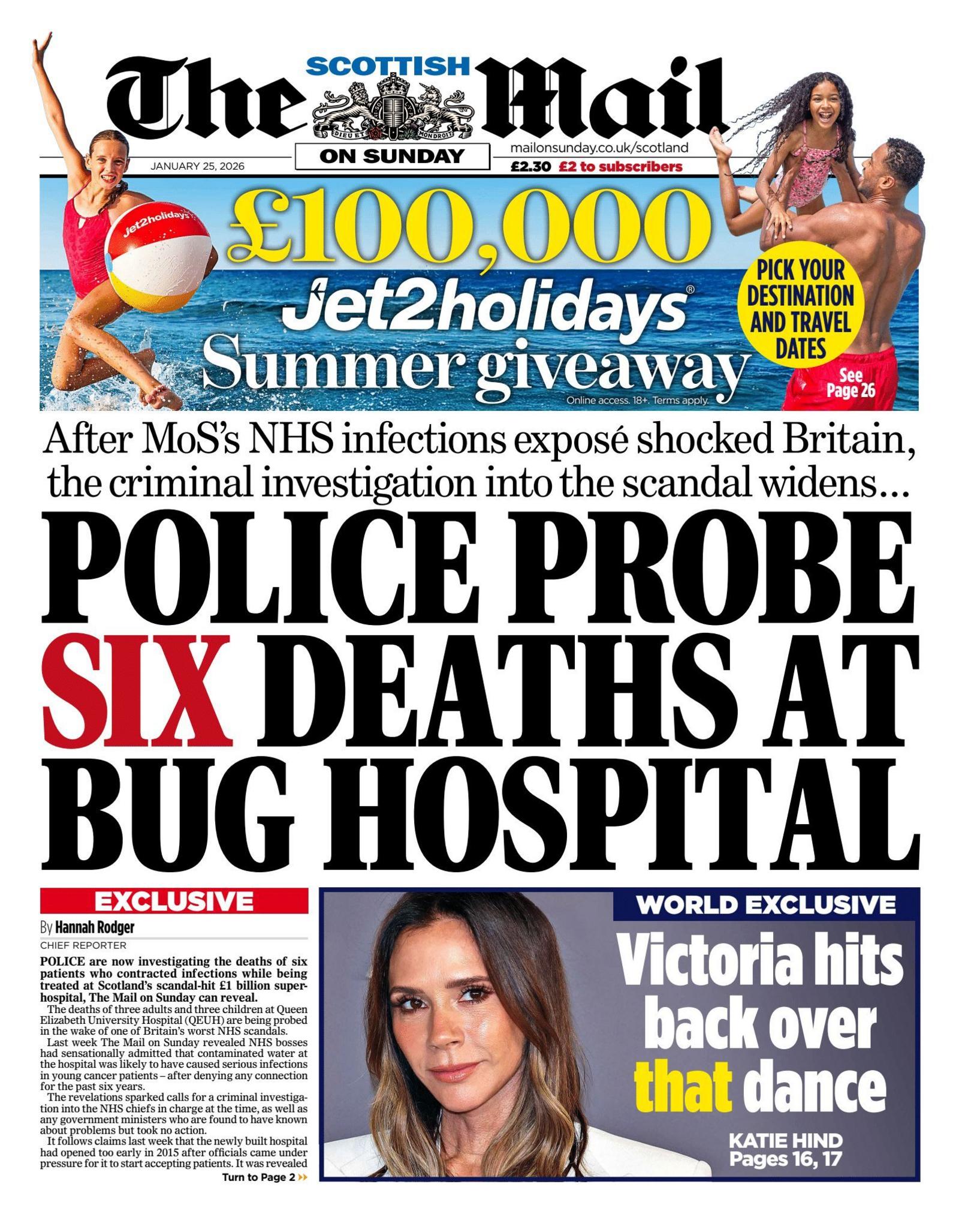 Scotland's papers: Police probe hospital deaths and tax relief for ...