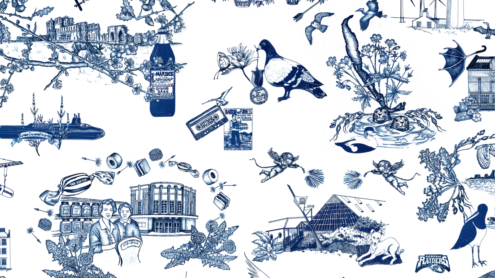 Giant art cloth celebrates Barrow life and landmarks - BBC News
