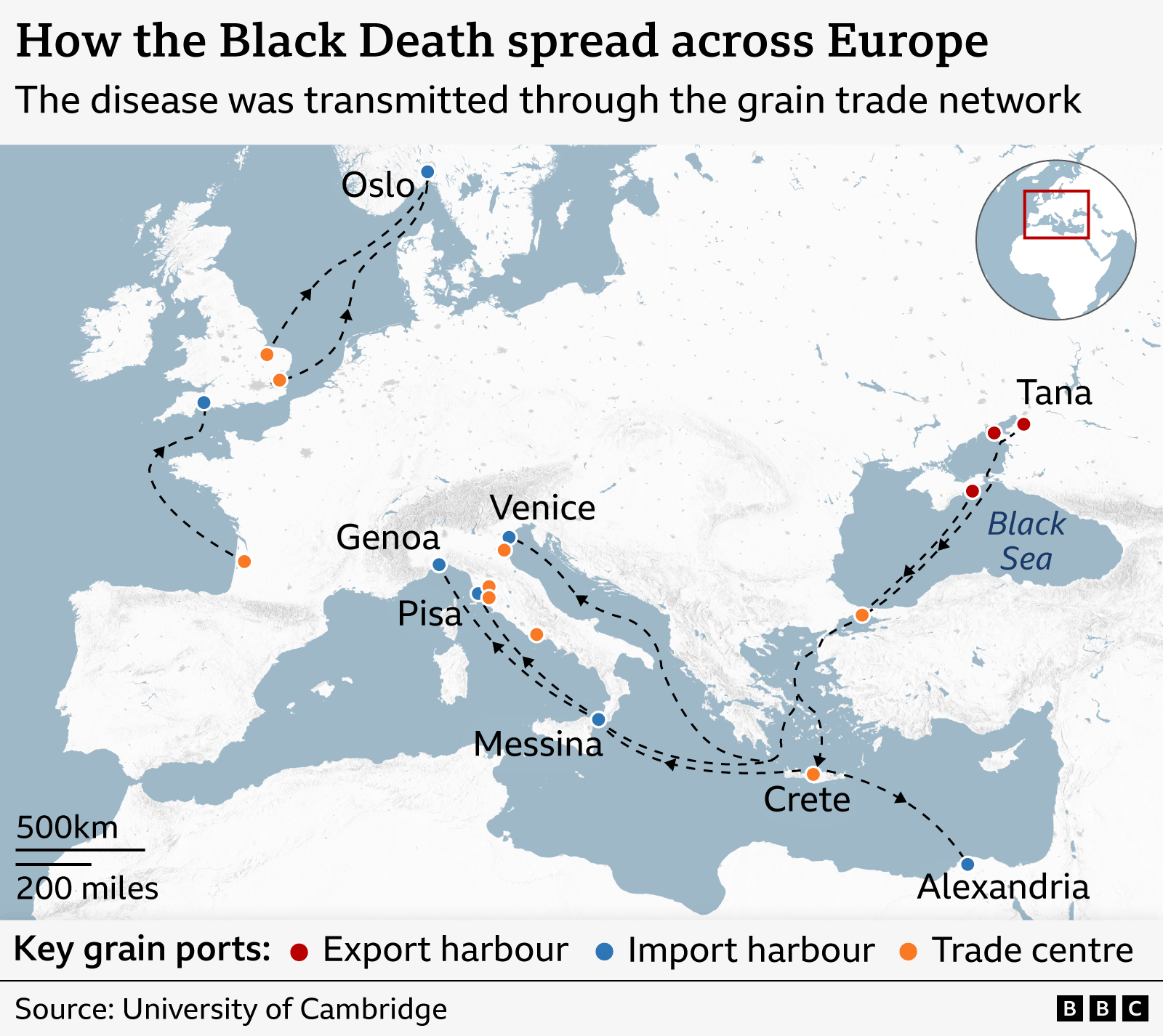 Volcanic eruption may have triggered Europe's Black Death plague - BBC News