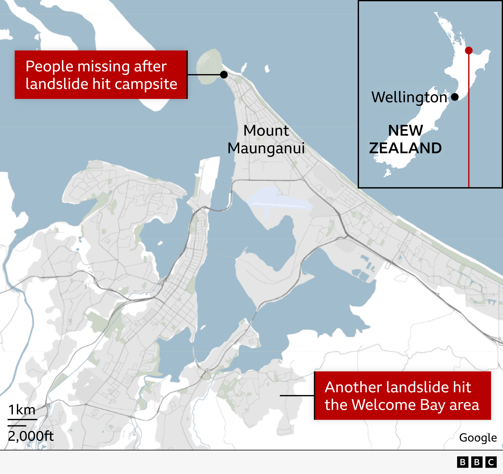 New Zealand: Two dead and several missing after deadly landslides - BBC ...