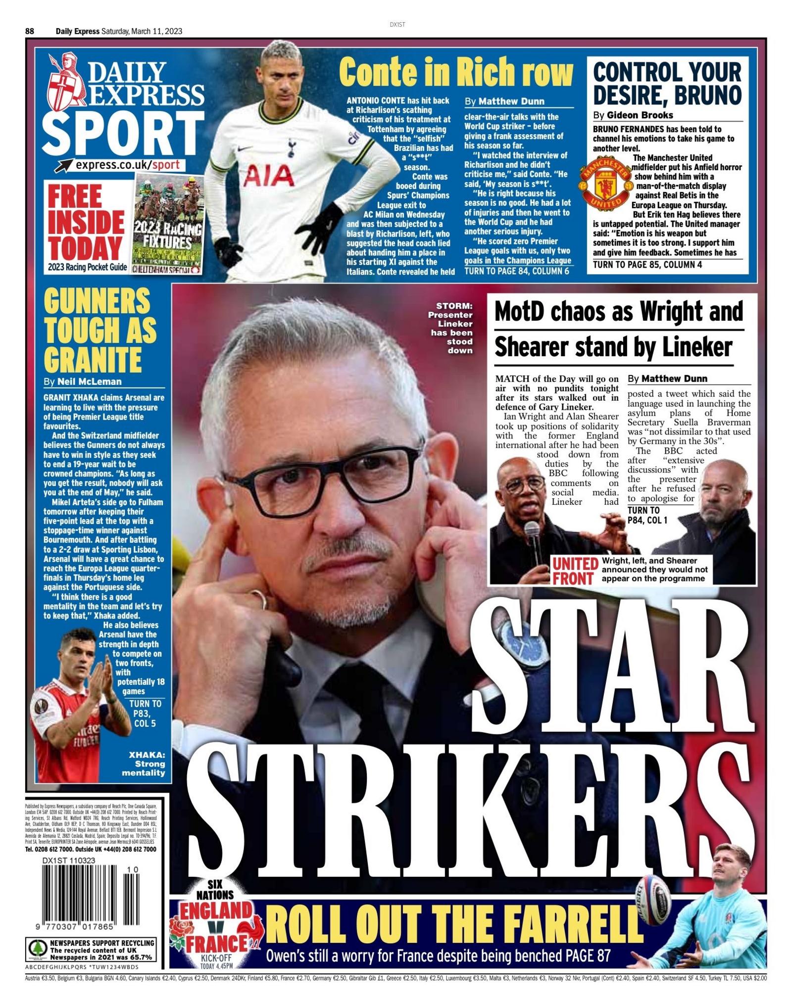 Saturday's back pages - BBC Sport