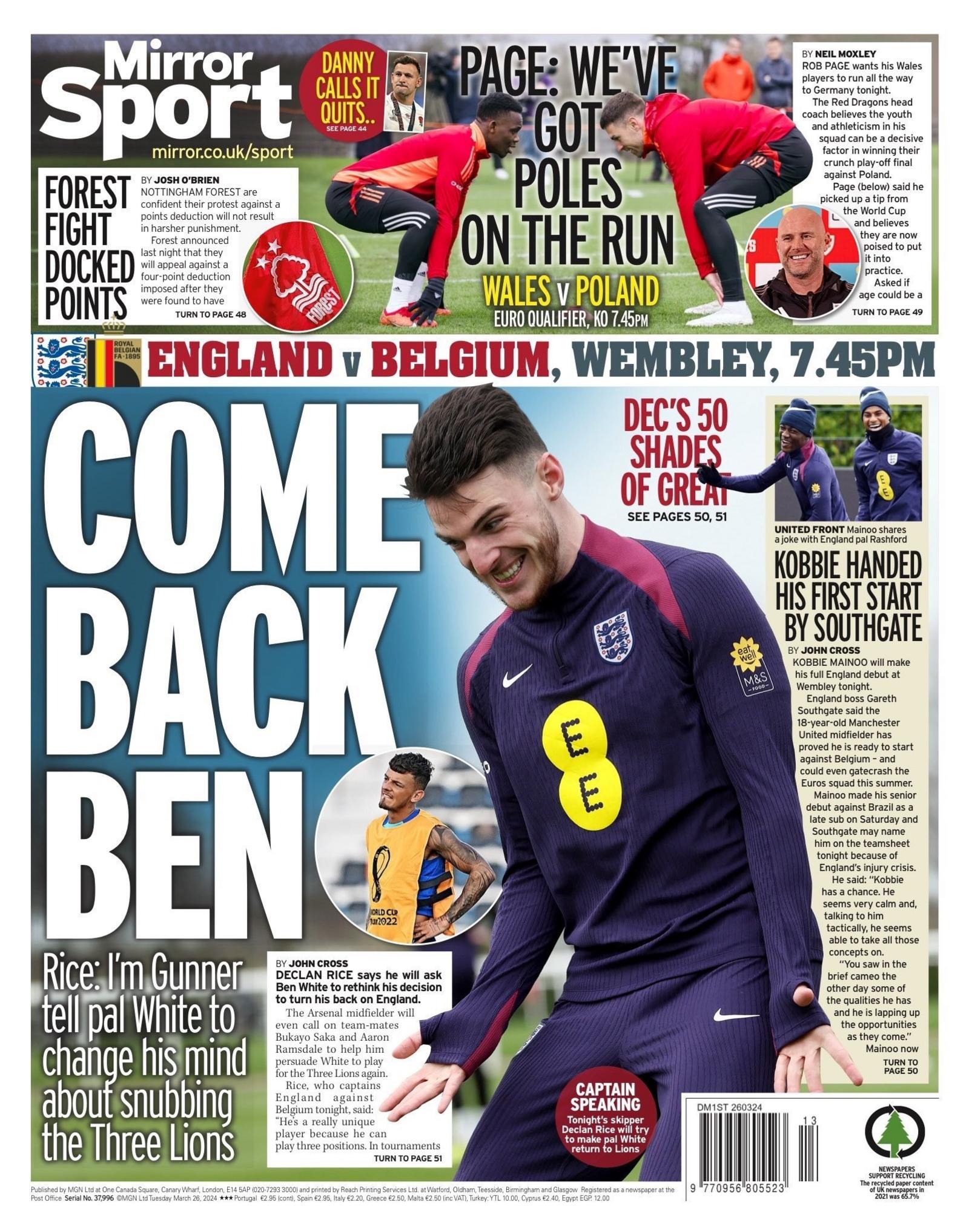 Tuesday's back pages - BBC Sport
