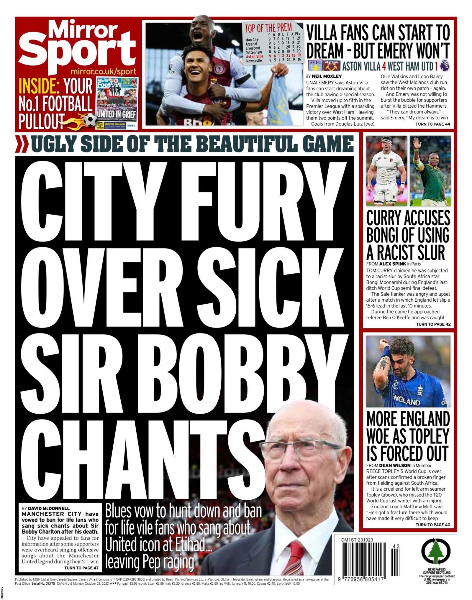Monday's newspapers - BBC Sport