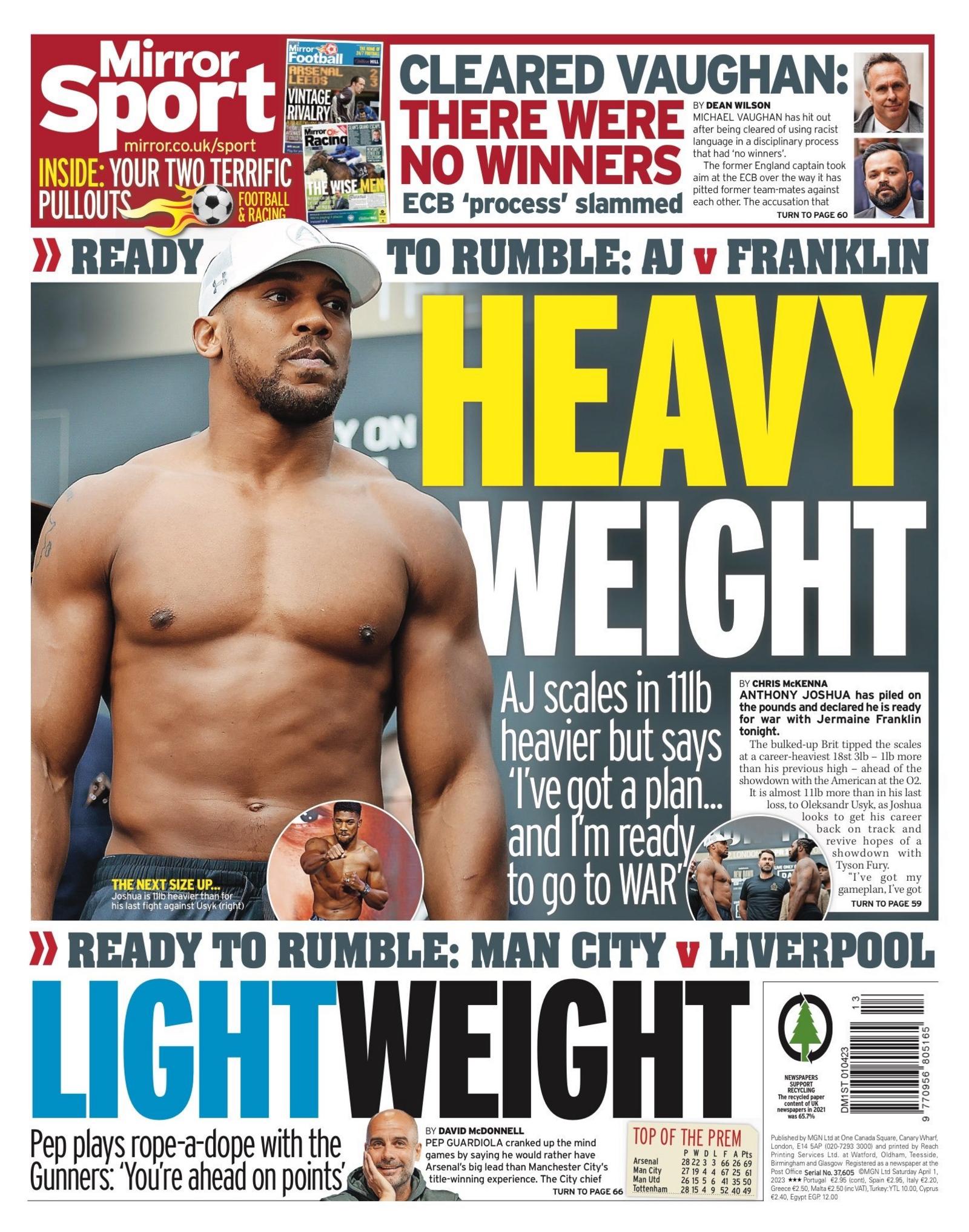 Saturday back pages - BBC Sport