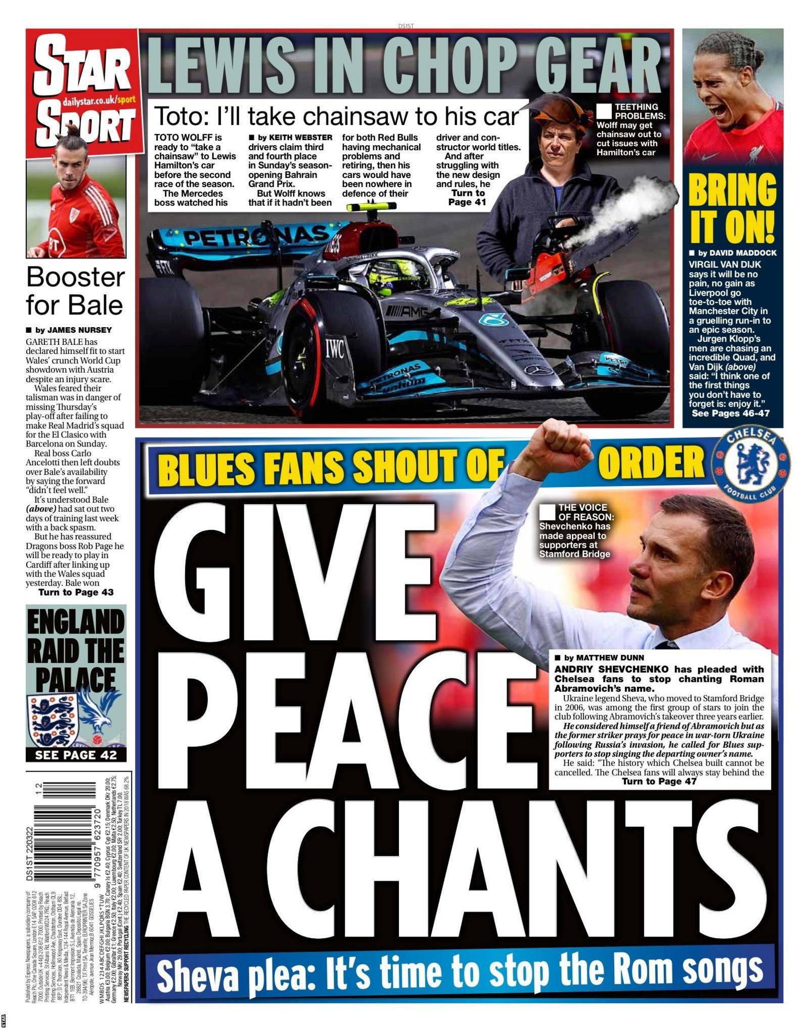 Tuesday's back pages - BBC Sport