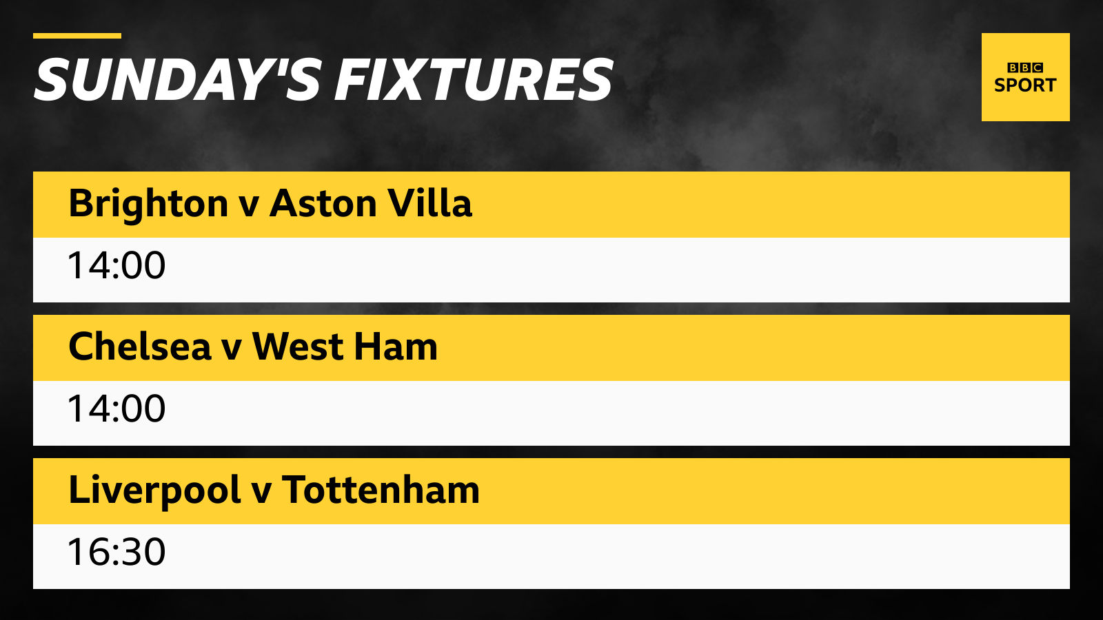 Premier League: Follow Sunday's games live - BBC Sport