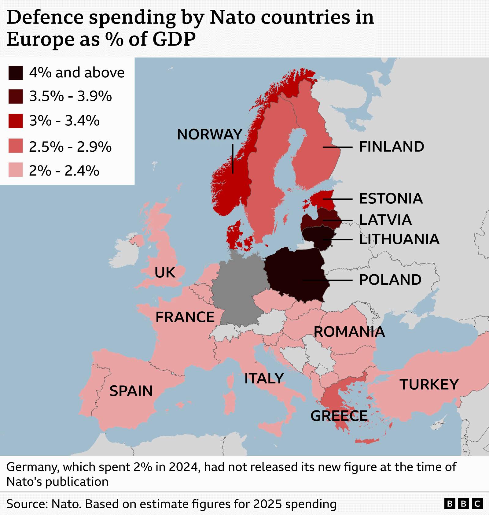 How much are Nato members spending on defence? - BBC News