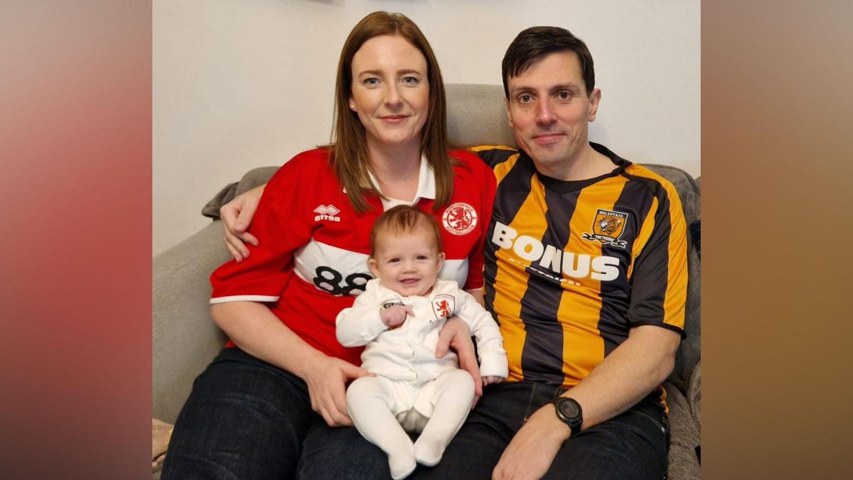 Half Boro, half Hull baby gro made for Championship play-off - BBC News