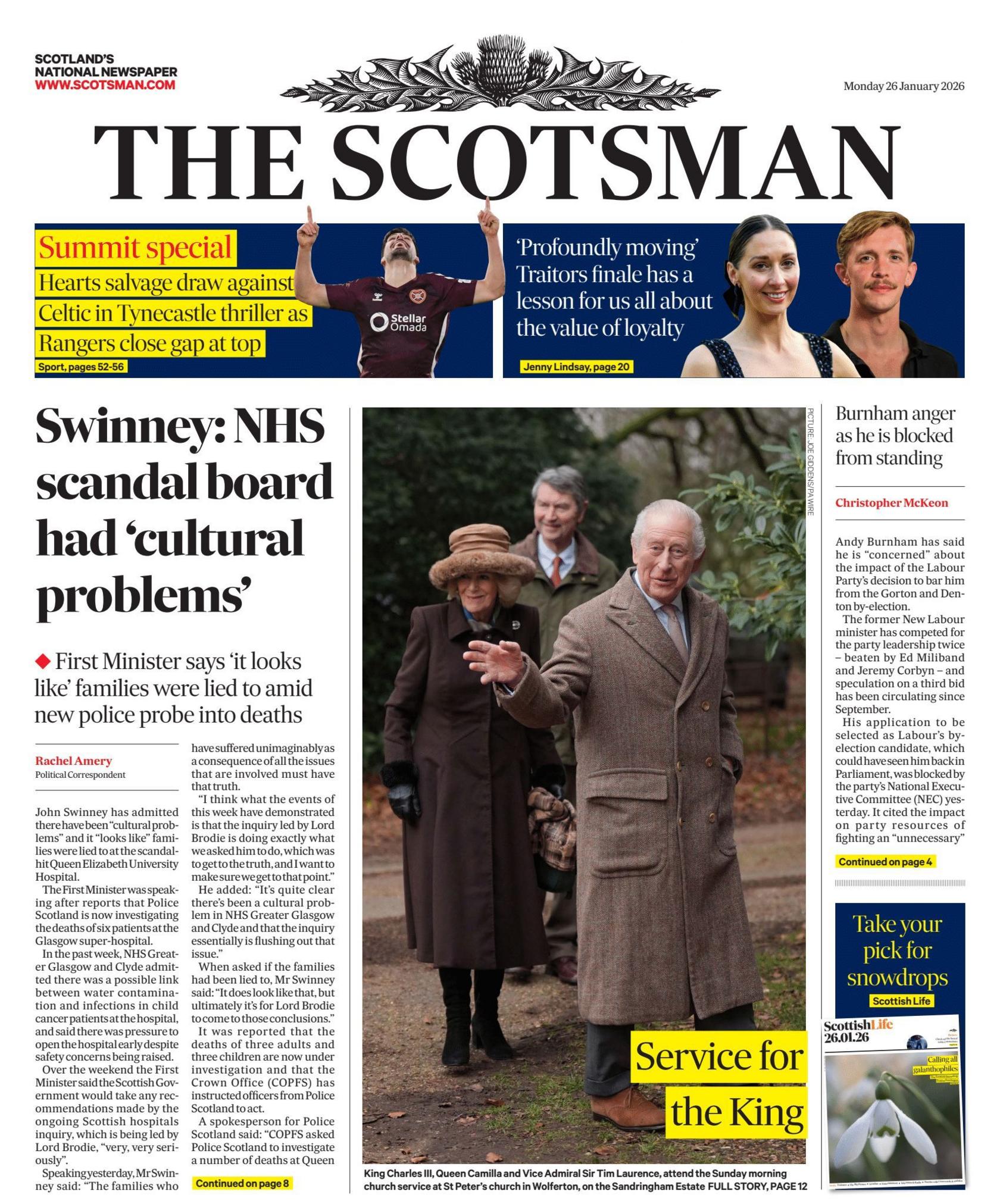 Scotland's papers: Swinney's health board attack and Burnham fallout ...