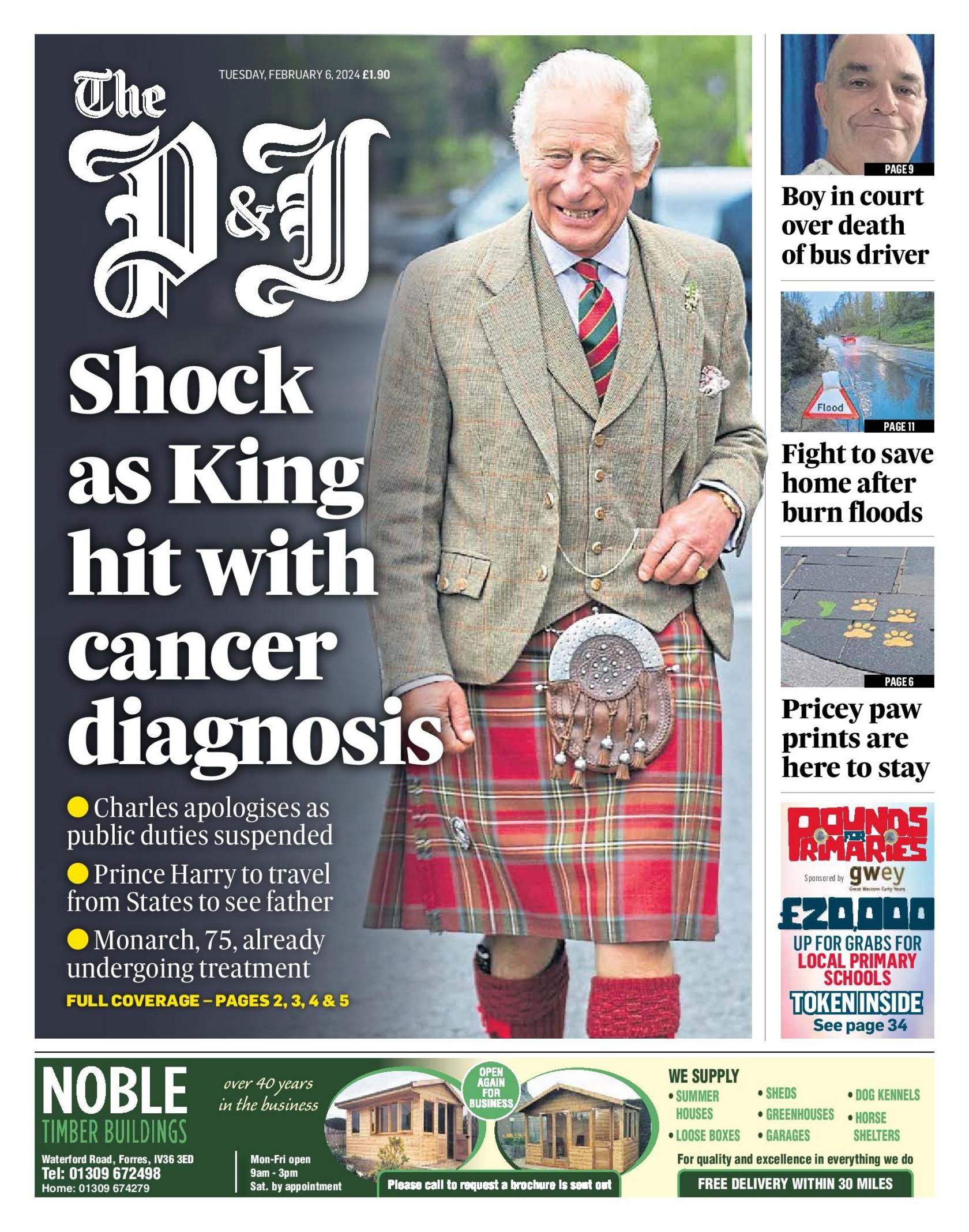 Scotland's papers: 'King has cancer' and wills loophole for murderers ...