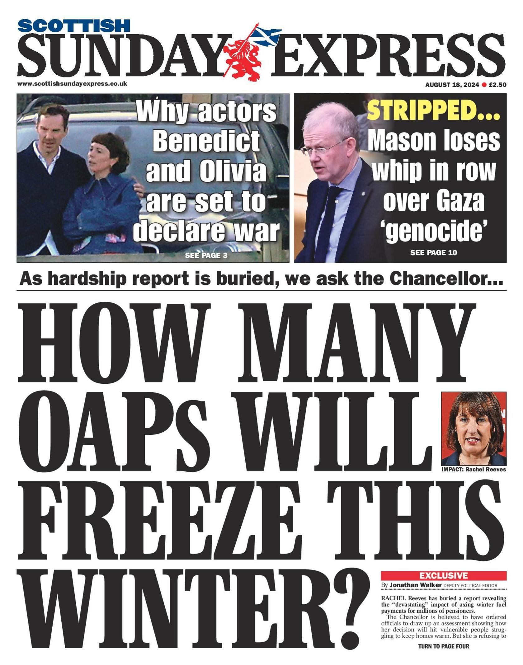 Scotland's papers: OAP hardship warning and police 'spy' photos row ...