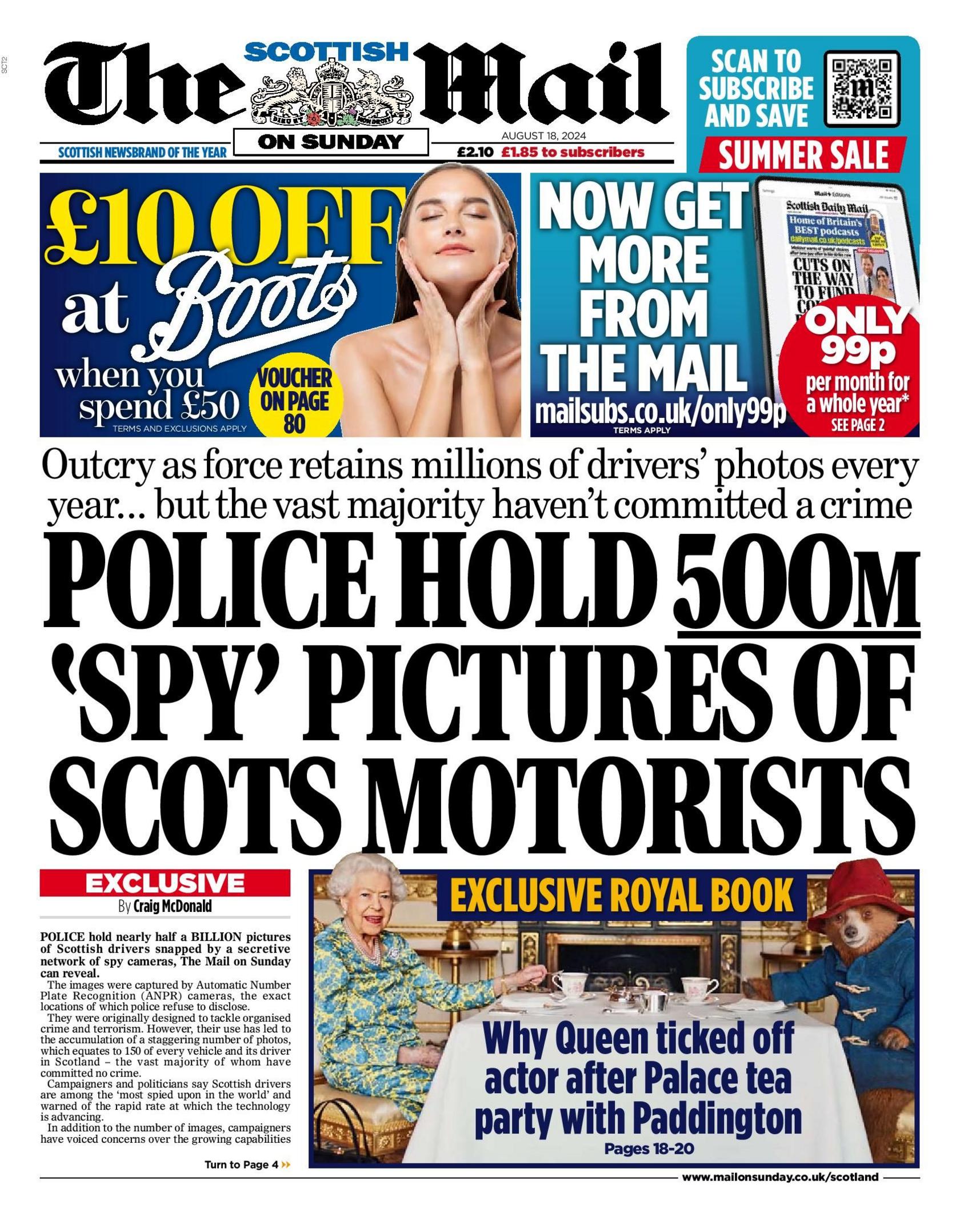 Scotland's papers: OAP hardship warning and police 'spy' photos row ...