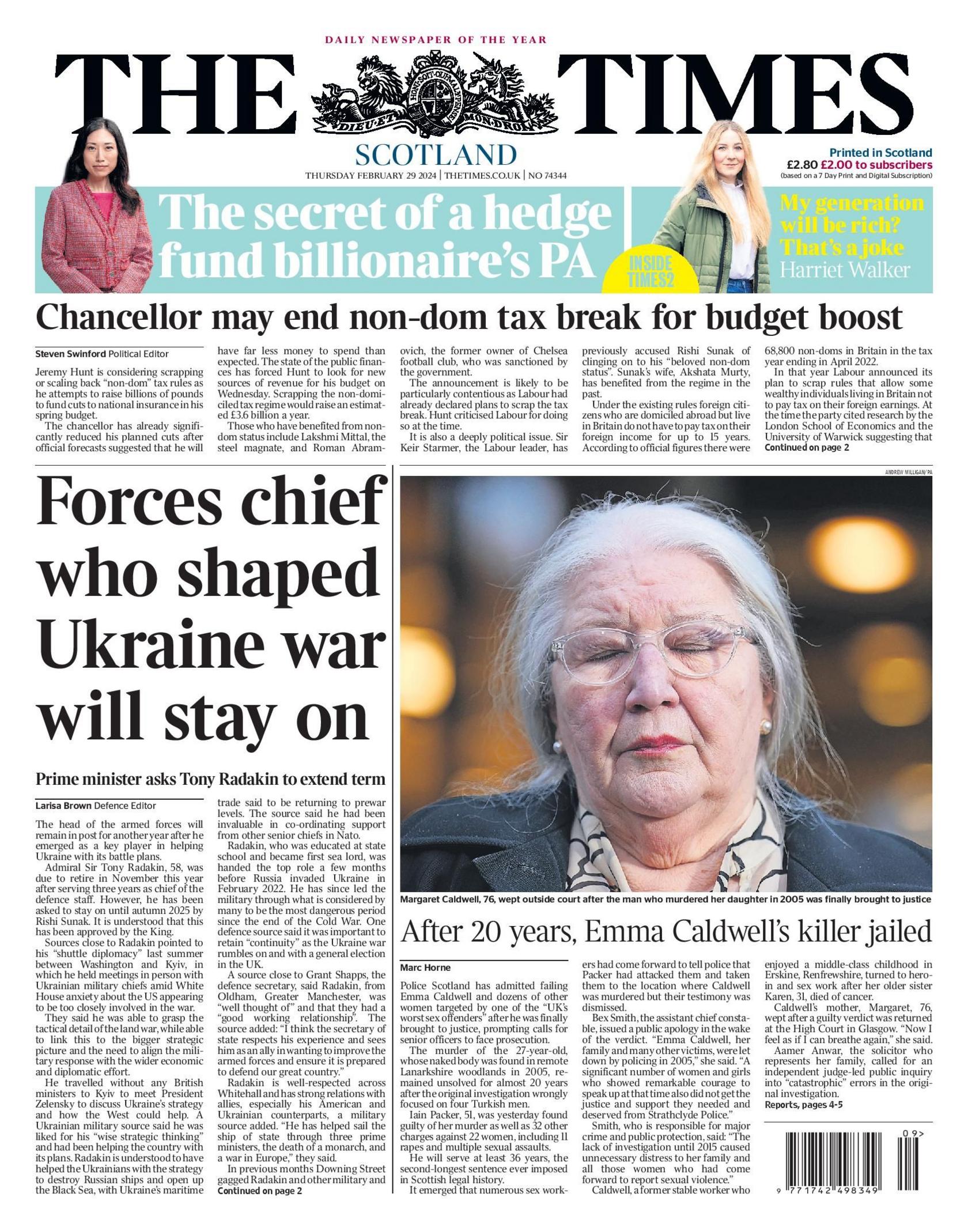 Scotland's papers: Police failed Emma family and Covid inquiry ...