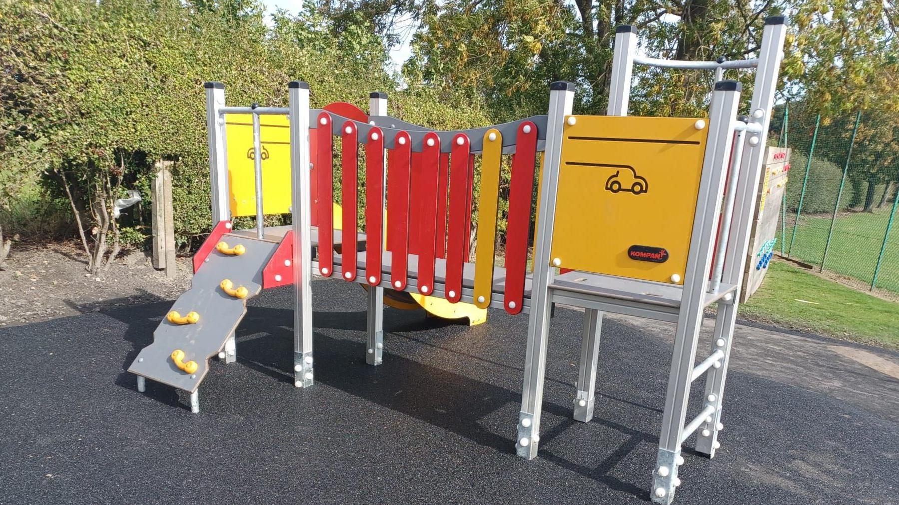 Awsworth parks revamped with accessible playground equipment - BBC News