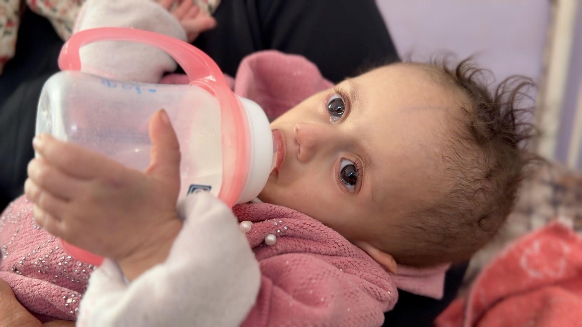 Baby Siwar back in hospital in Gaza after returning from treatment in ...