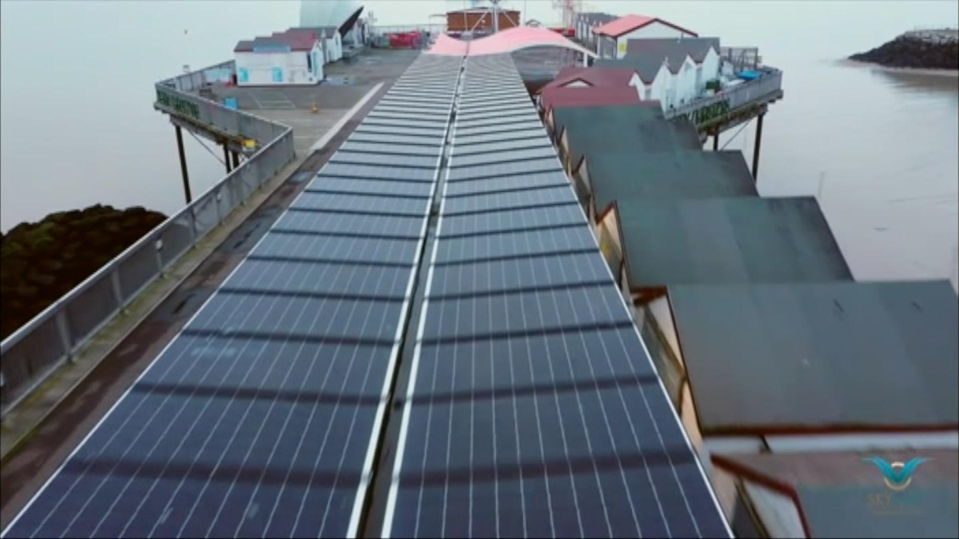 Herne Bay Pier powered by solar roof panels - BBC News