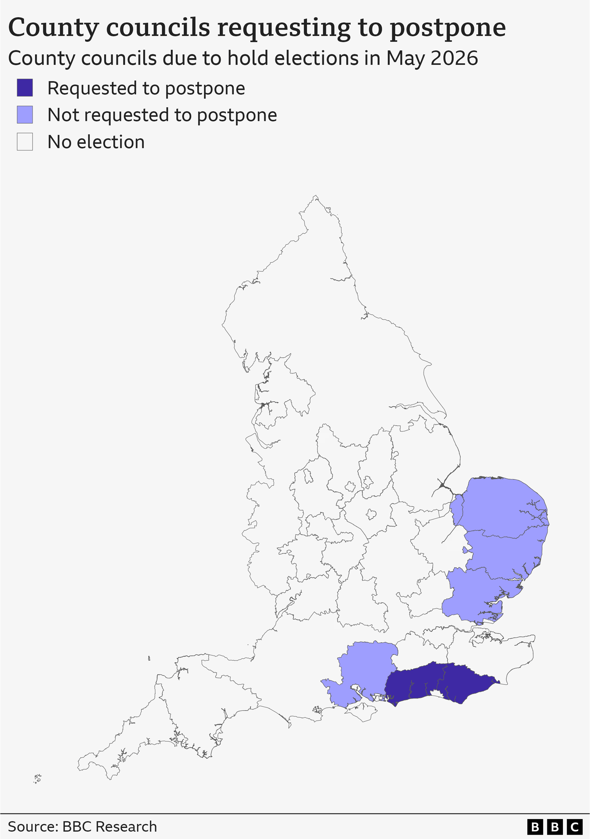 Almost half of eligible councils request elections delay - BBC News