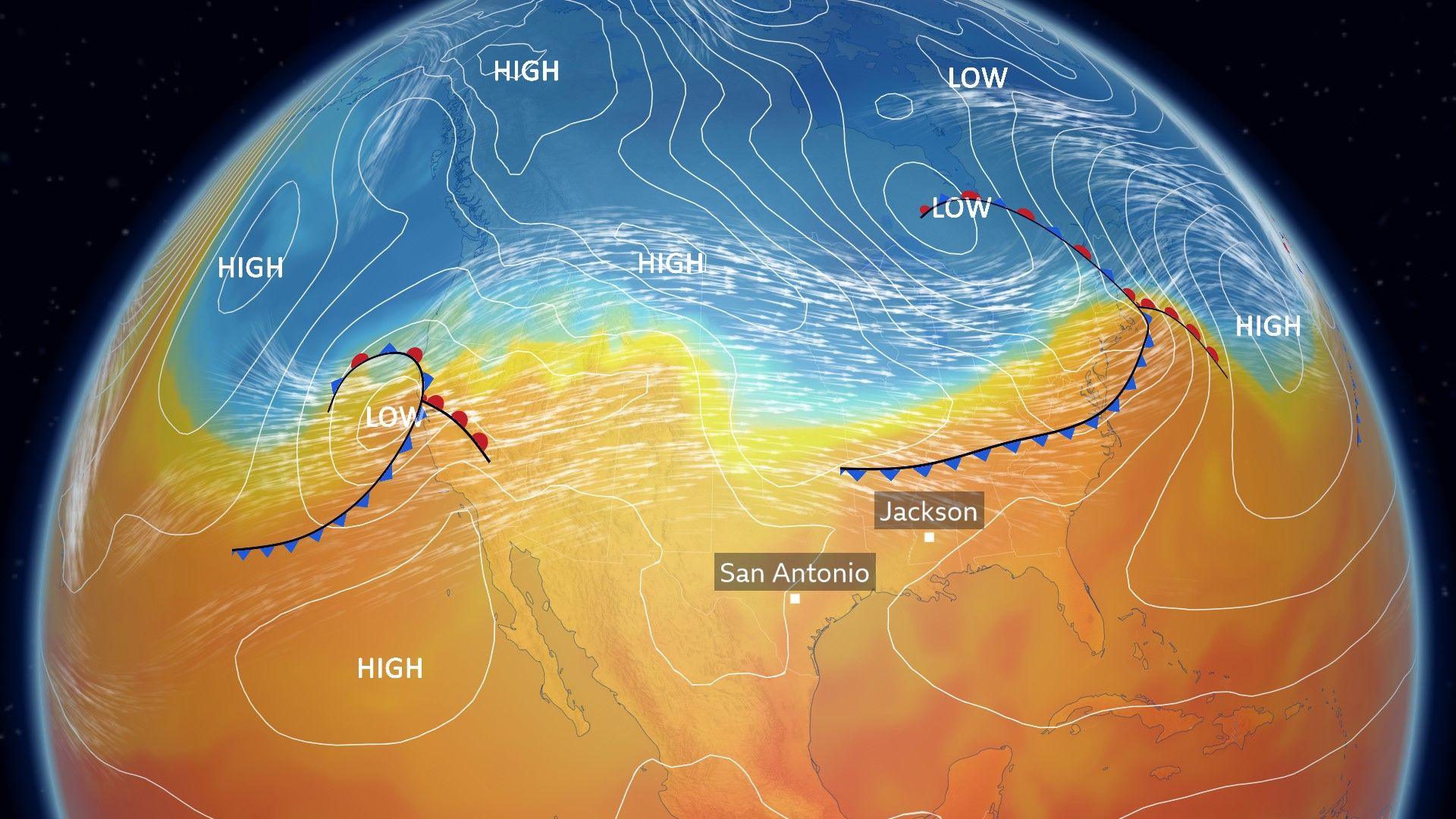 Heavy rain hits California while southern US basks in record warmth ...