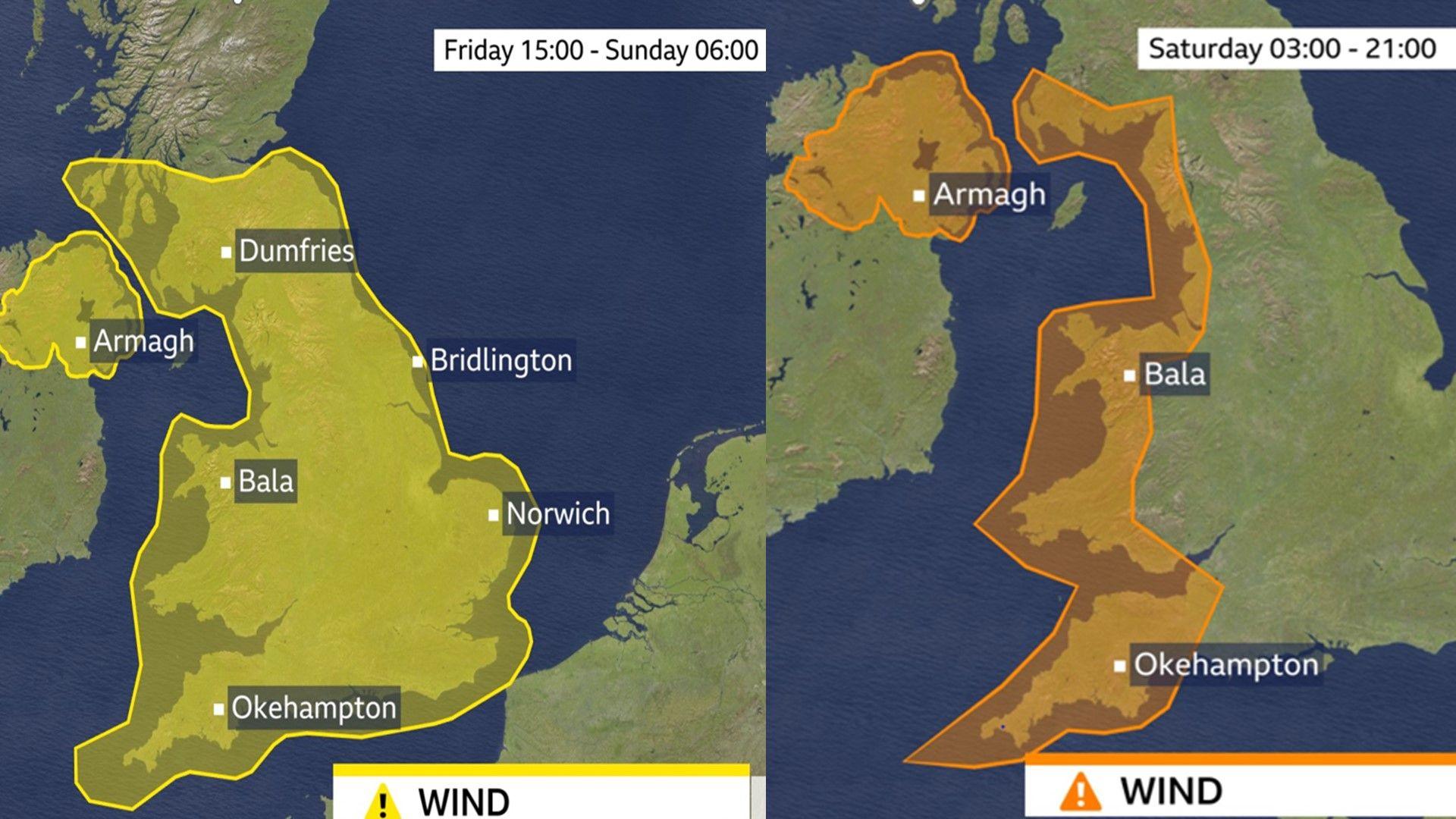 Heavy rain and gales hit UK as weather warnings issued - BBC Weather