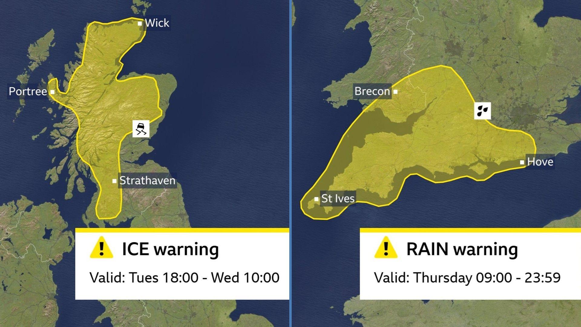 UK weather: Strong wind and rain to replace snow as cold snap ends ...
