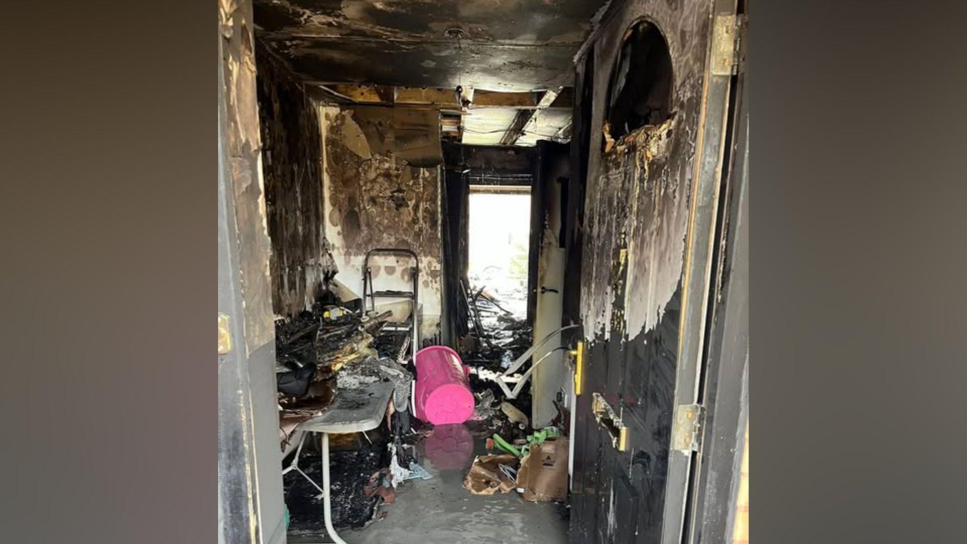 Photos reveal extent of Derby fire from e-scooter battery - BBC News