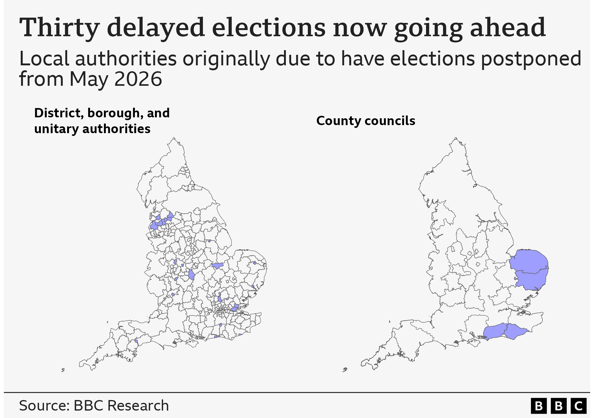 Government abandons plans to delay 30 council elections - BBC News