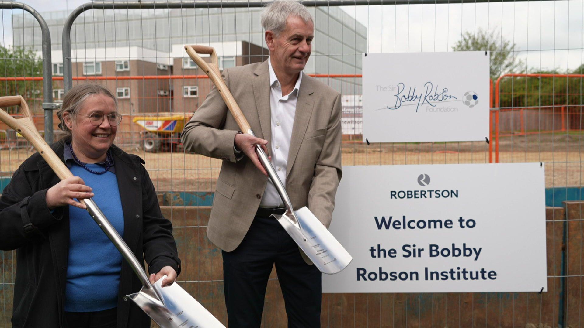 Work starts on Sir Bobby Robson cancer centre in Newcastle - BBC News