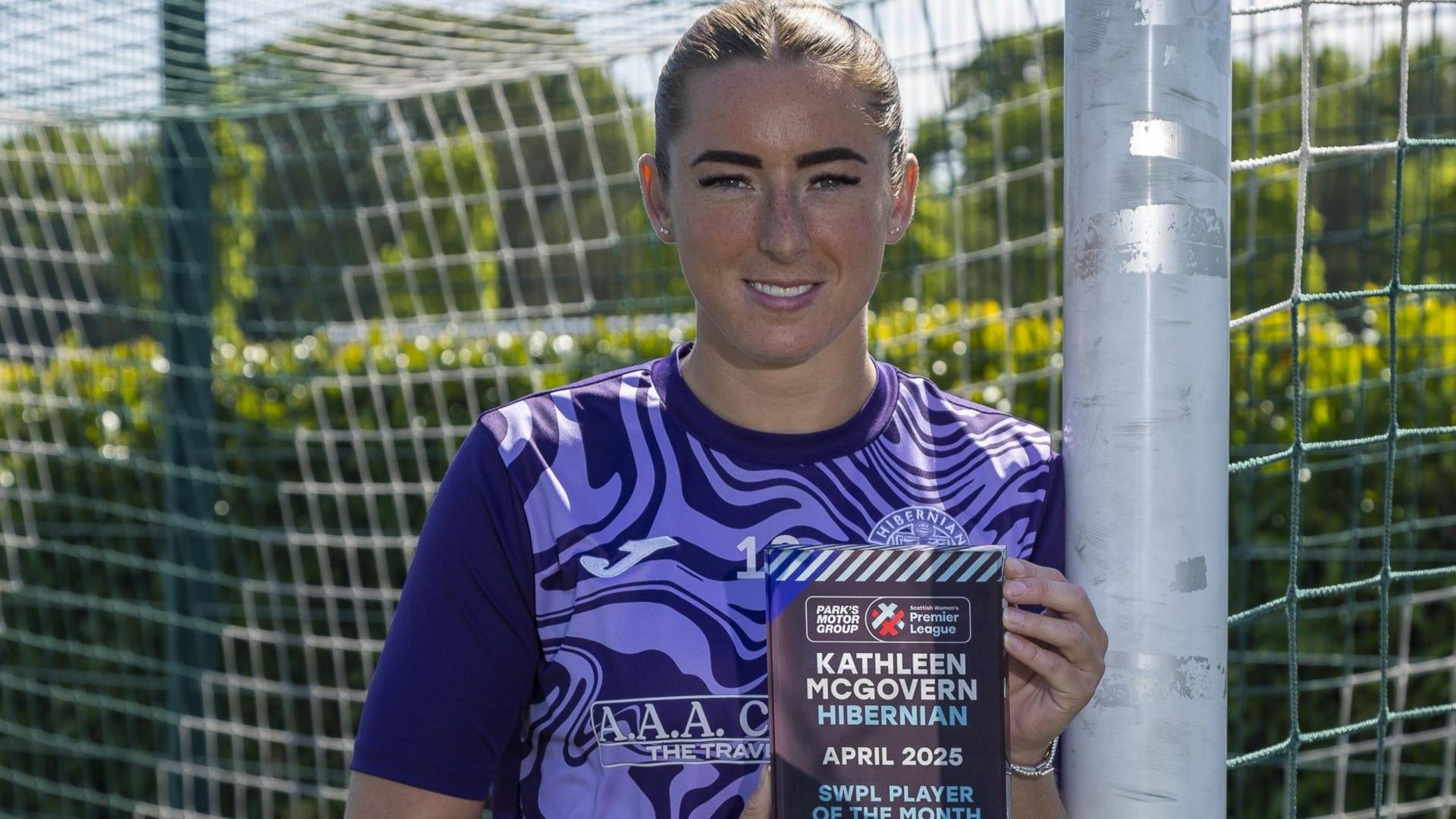 Hibs striker Kathleen McGovern named SWPL player of the month - BBC Sport