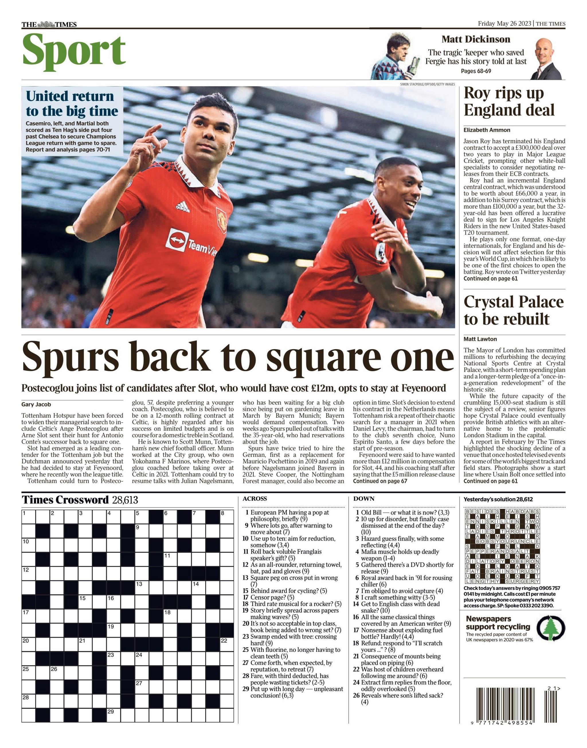 Friday's back pages - BBC Sport