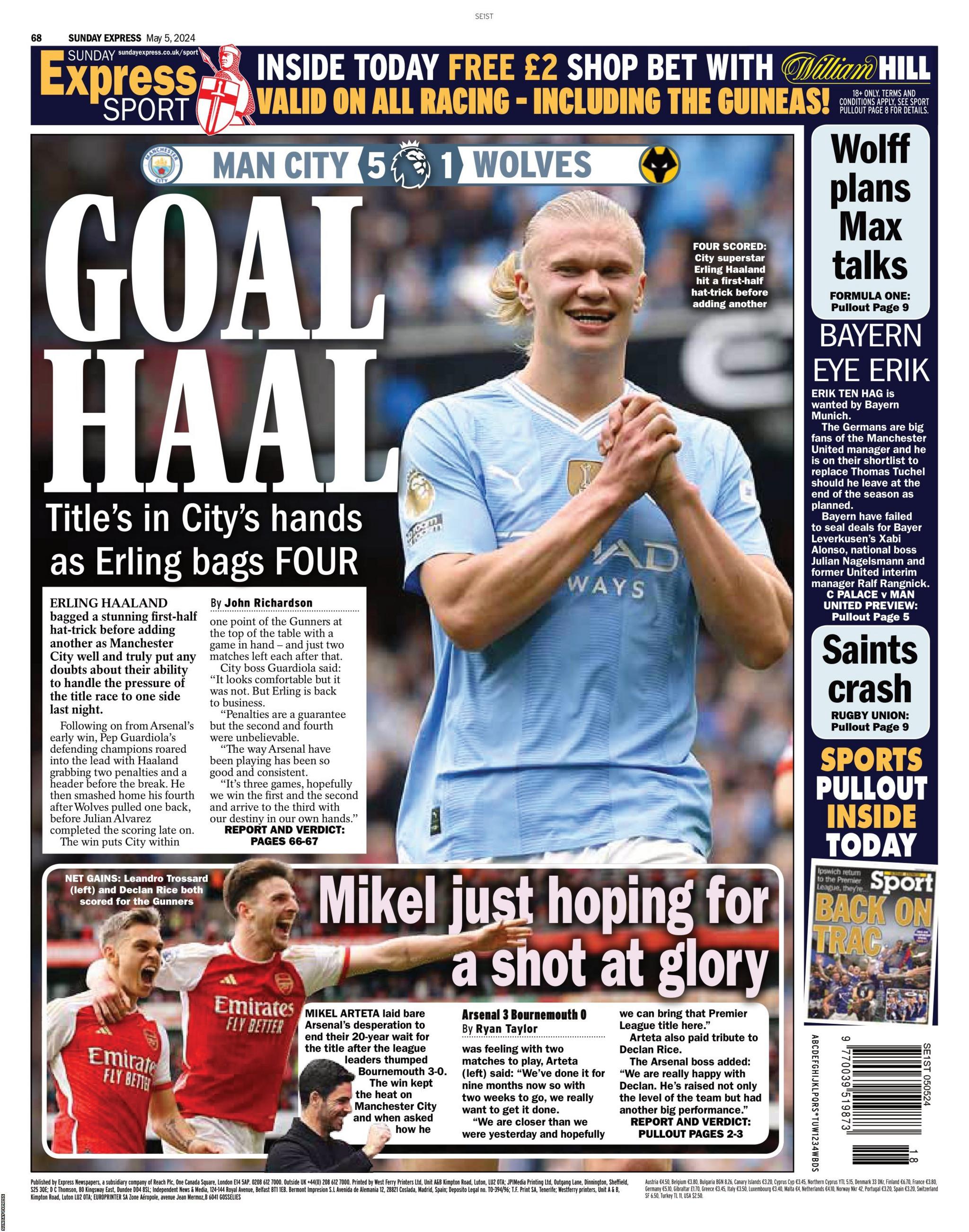 Sunday's sports pages - BBC Sport