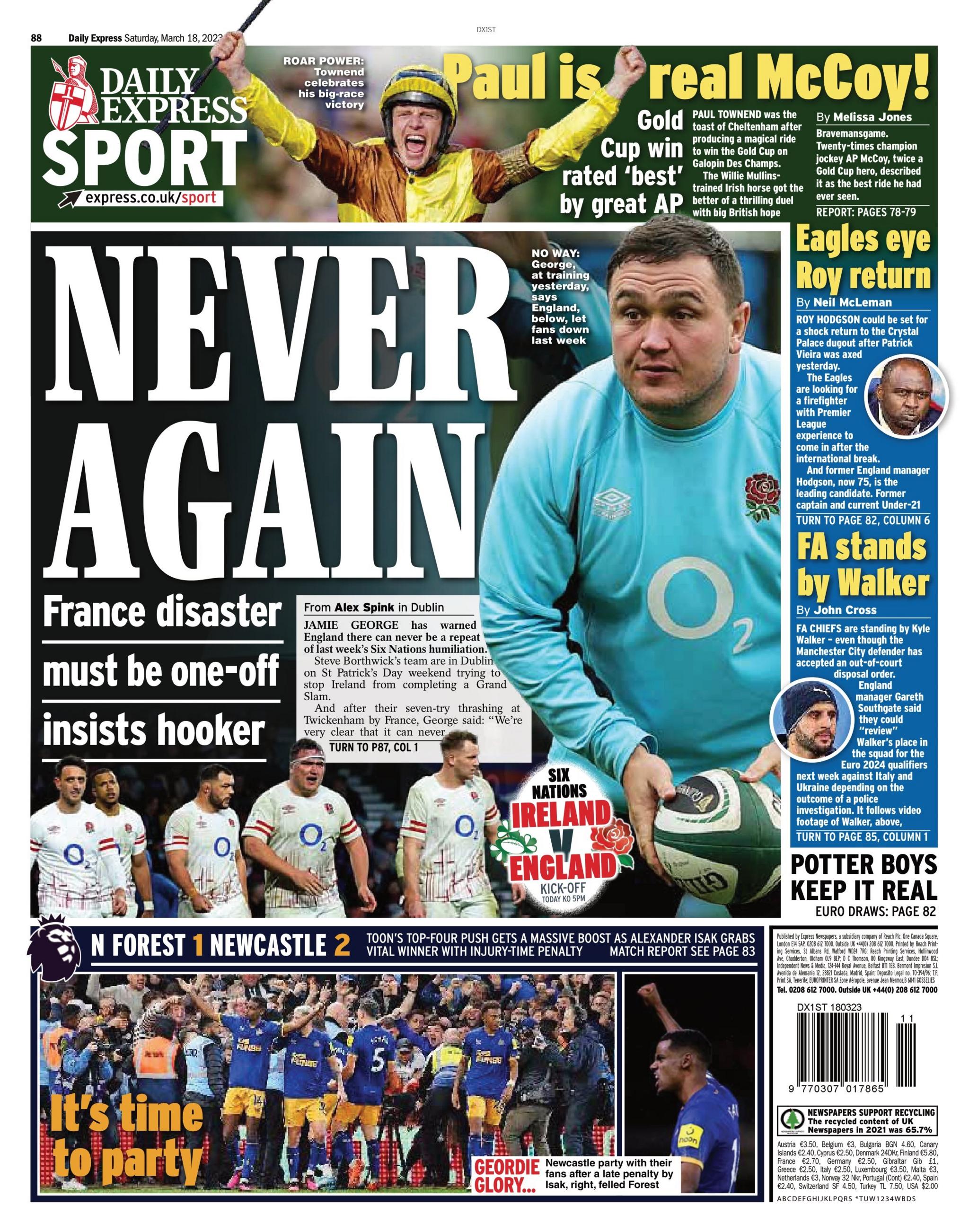 Saturday's back pages - BBC Sport
