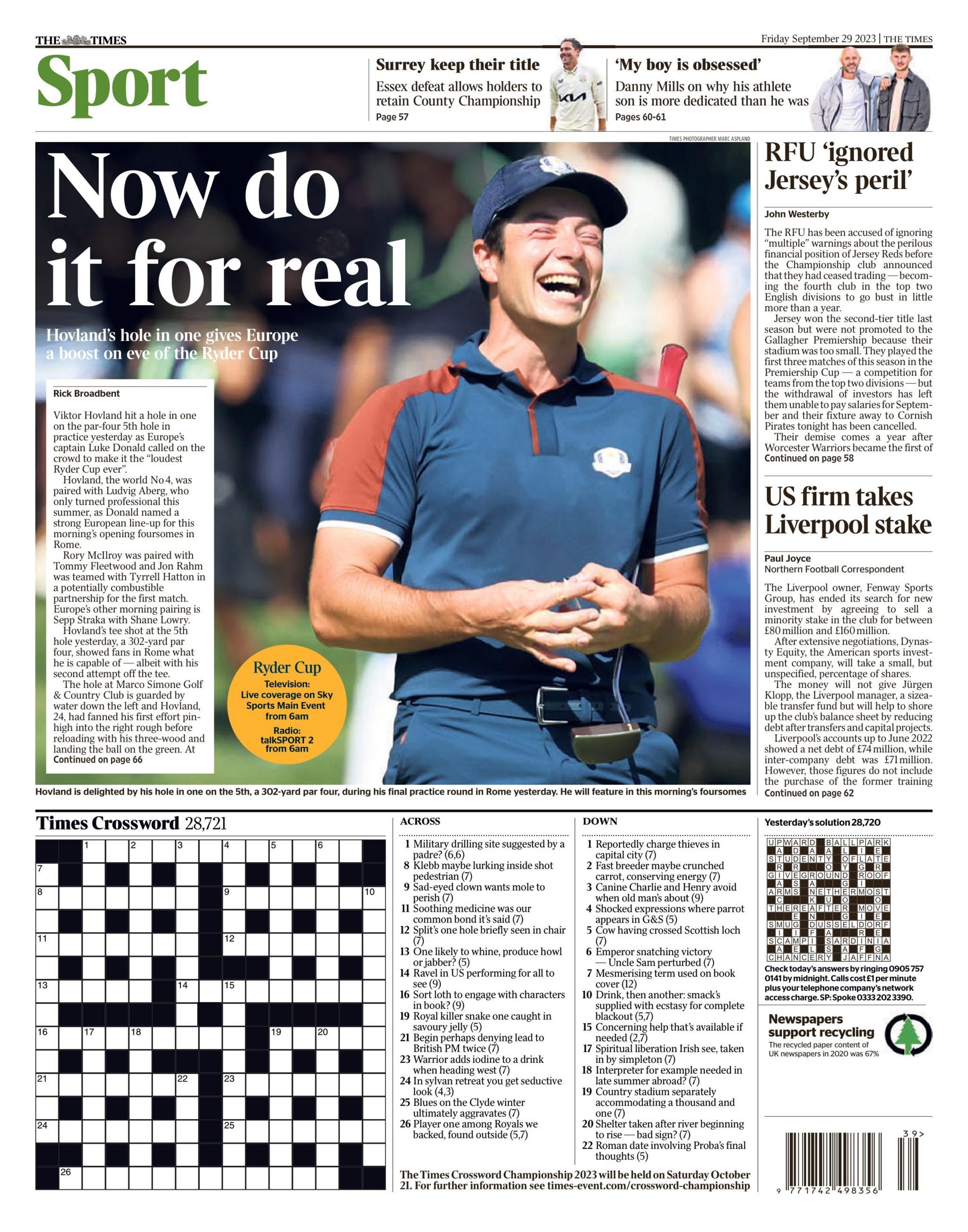 Friday's back pages - BBC Sport