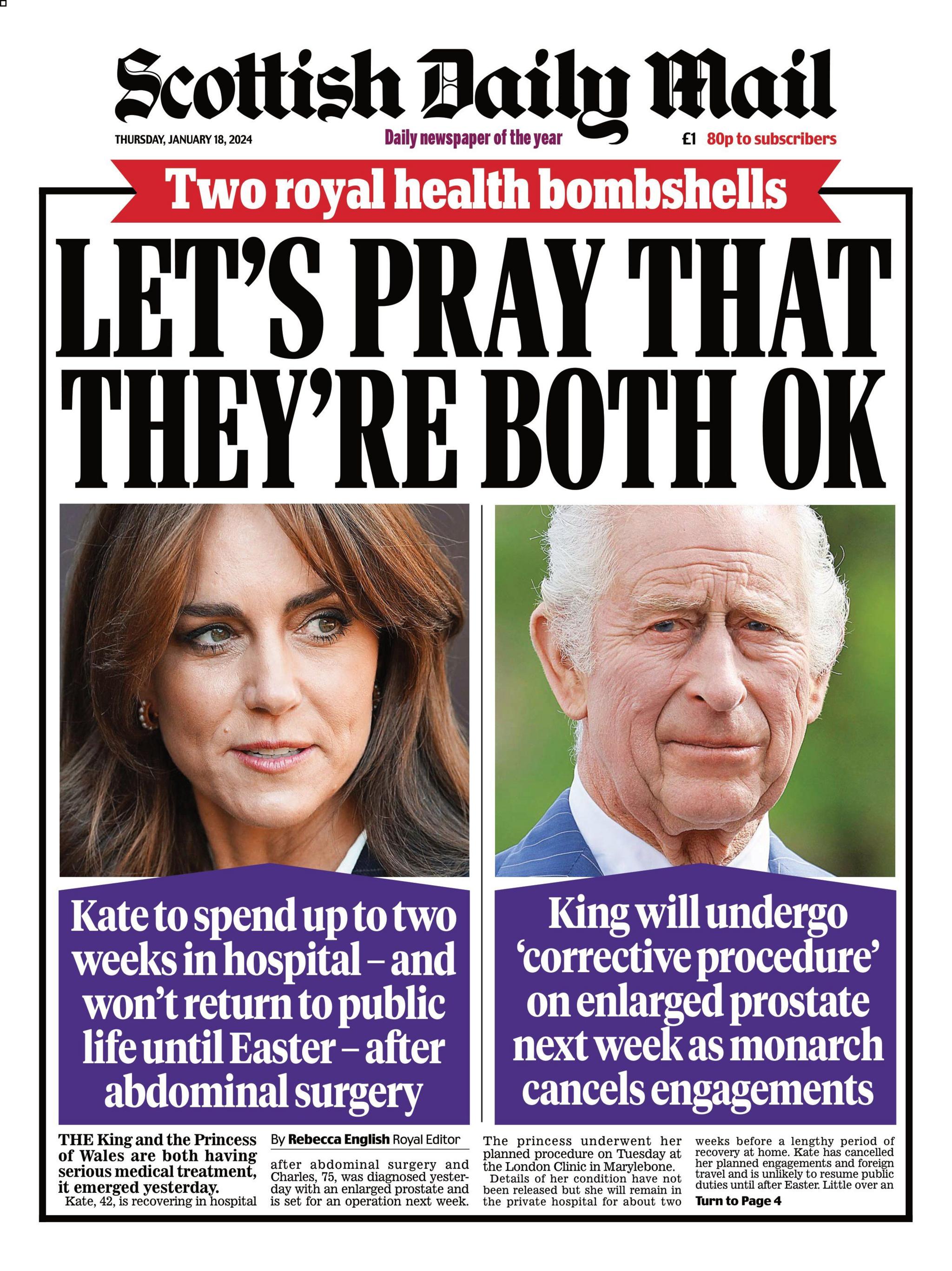 Scotland's papers: Royal health concerns and Rwanda revolt fades - BBC News
