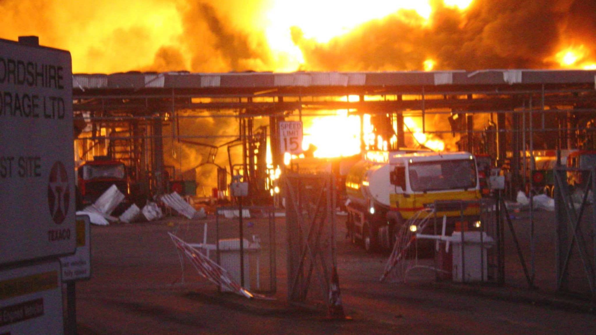 Photos from inside Buncefield explosion captured by firefighter - BBC News