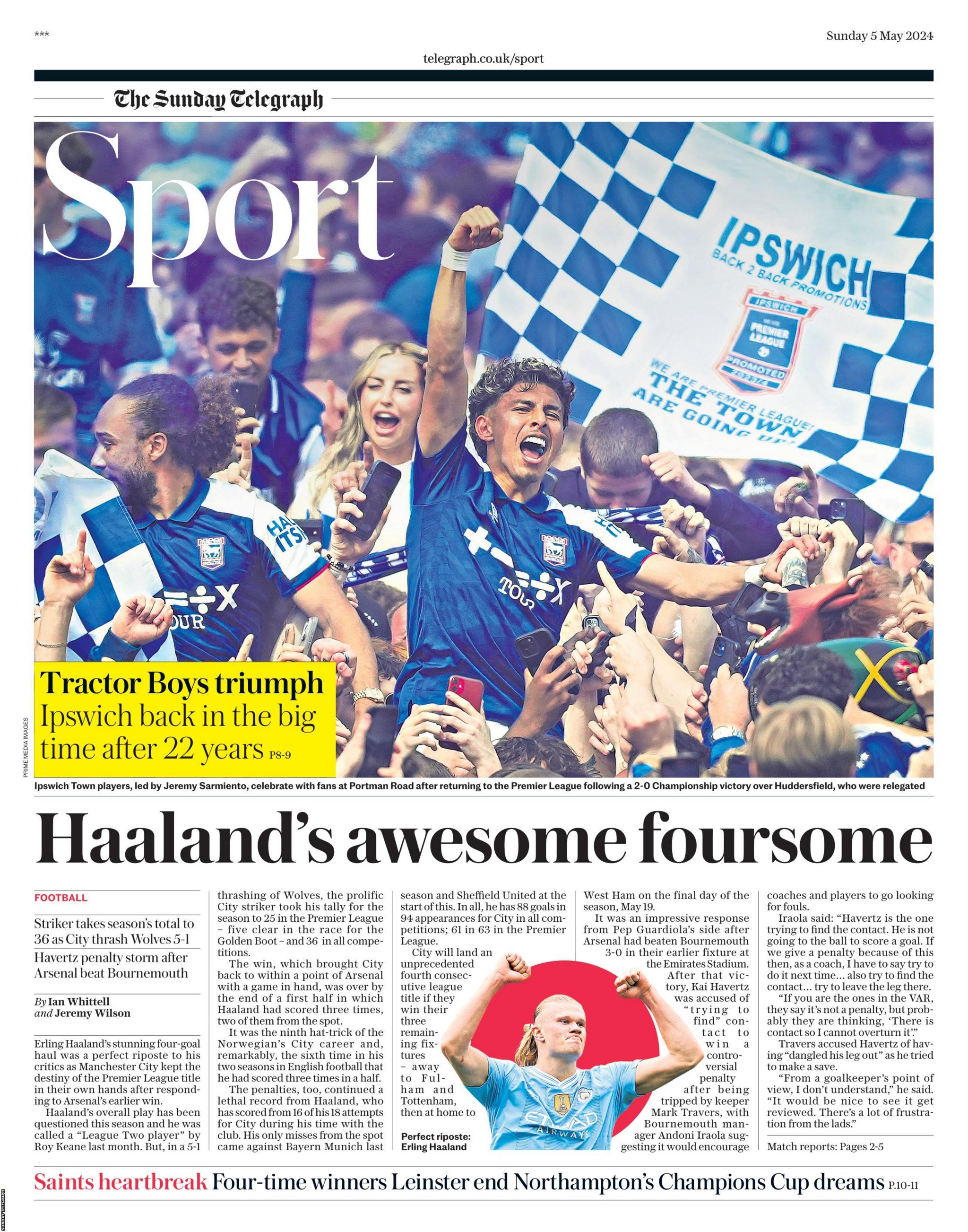 Sunday's sports pages - BBC Sport