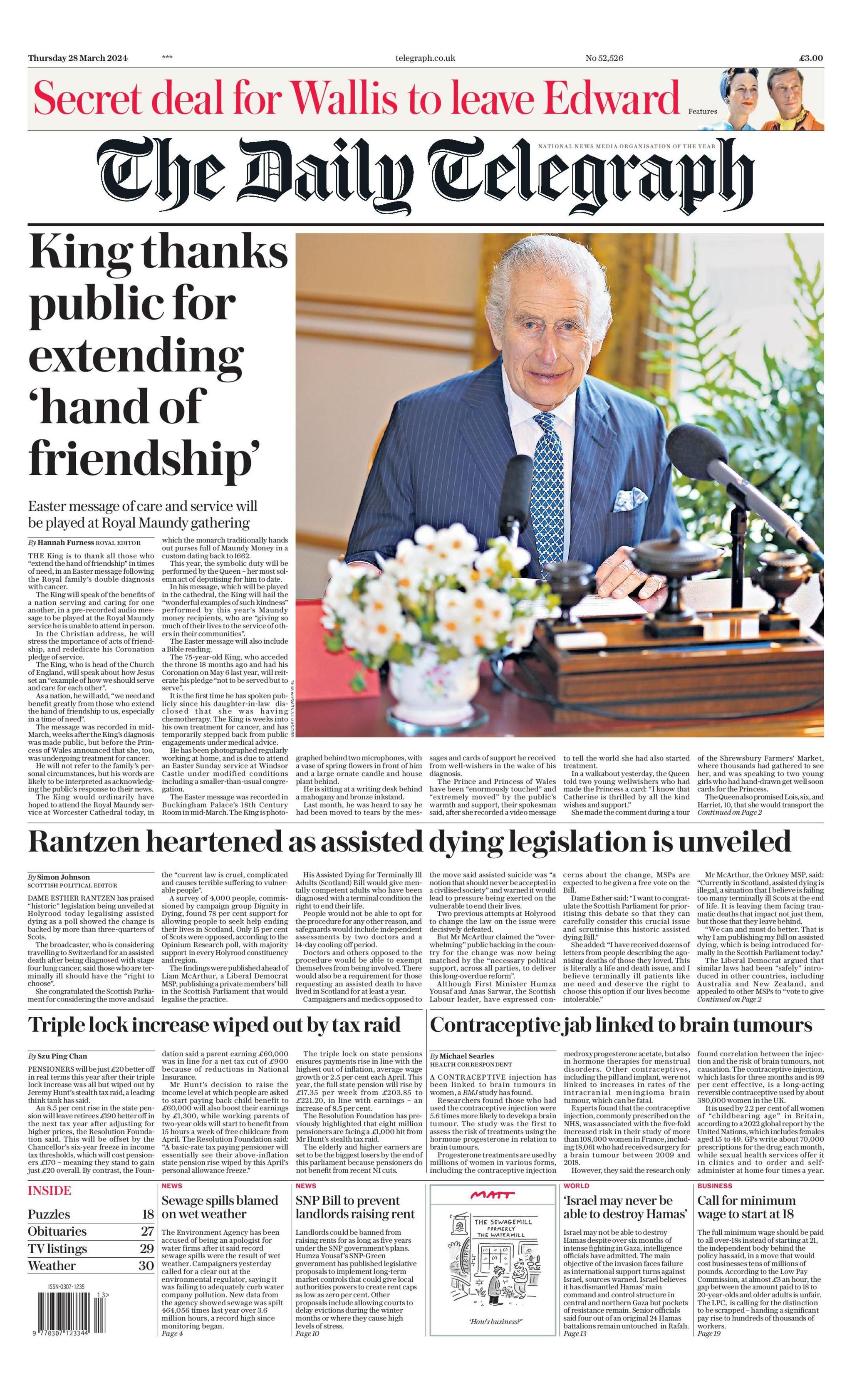 Scotland's papers: 'Support for assisted dying' and tourist 'bot spot ...