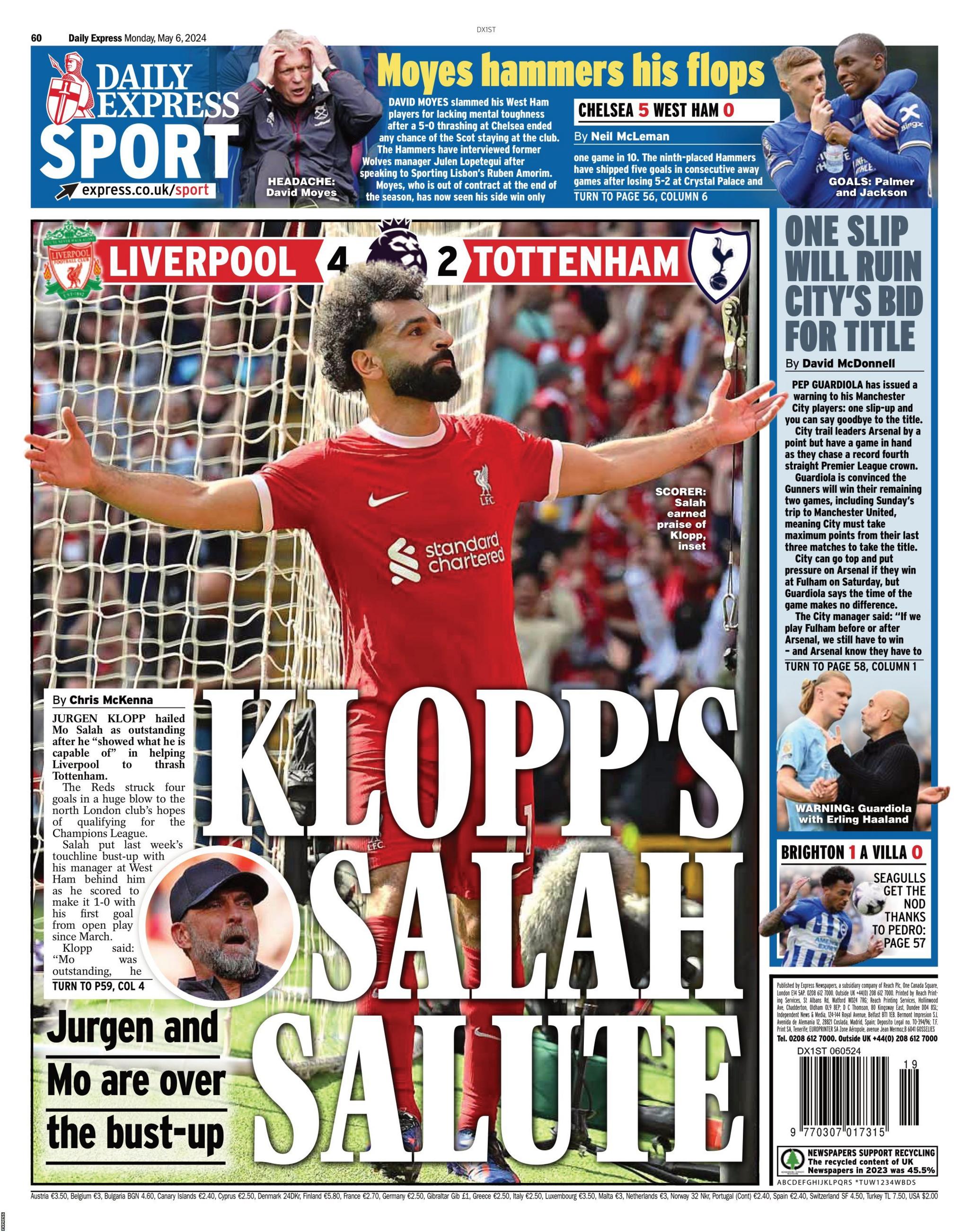 Monday's back pages - BBC Sport