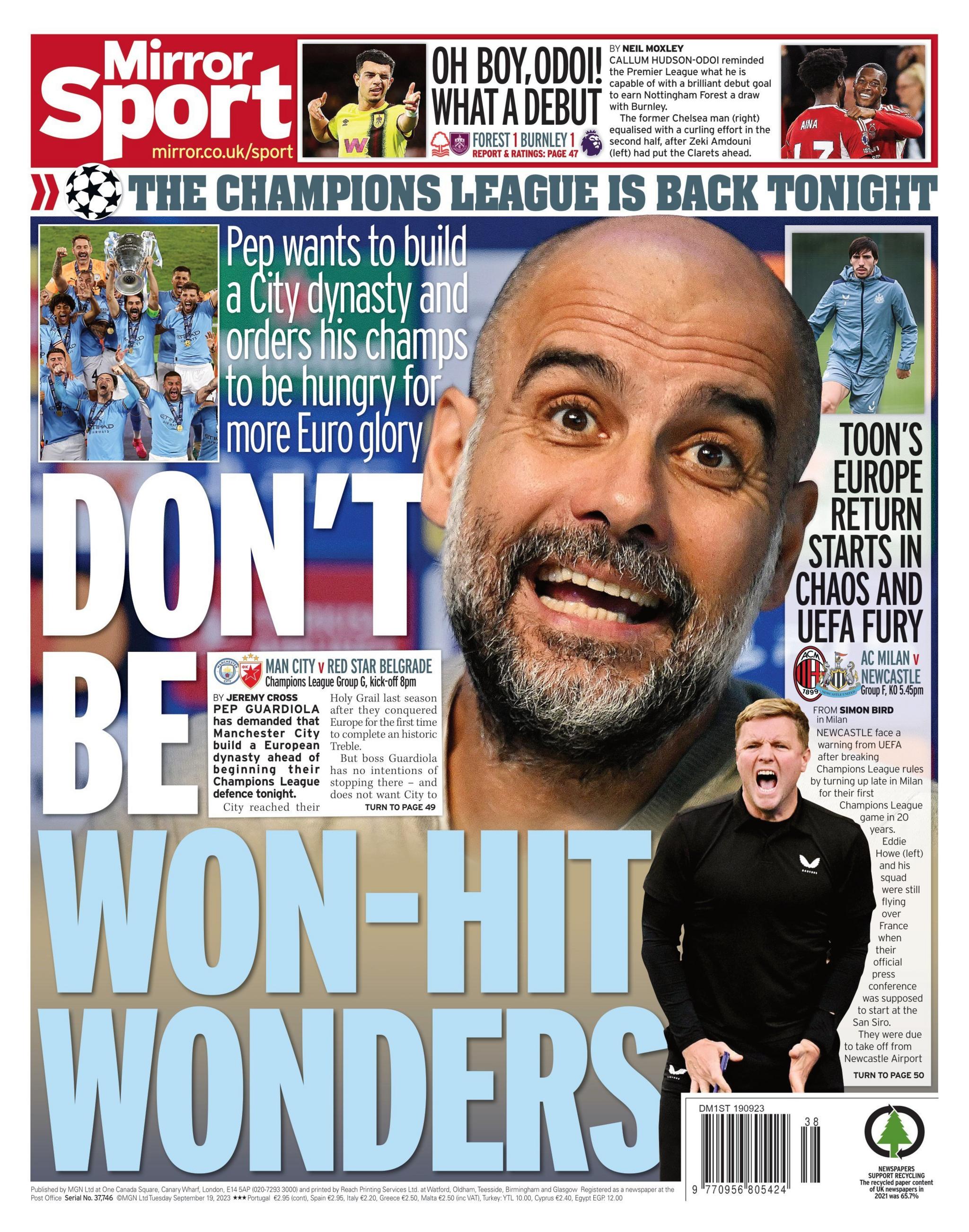 Tuesdays back pages - BBC Sport