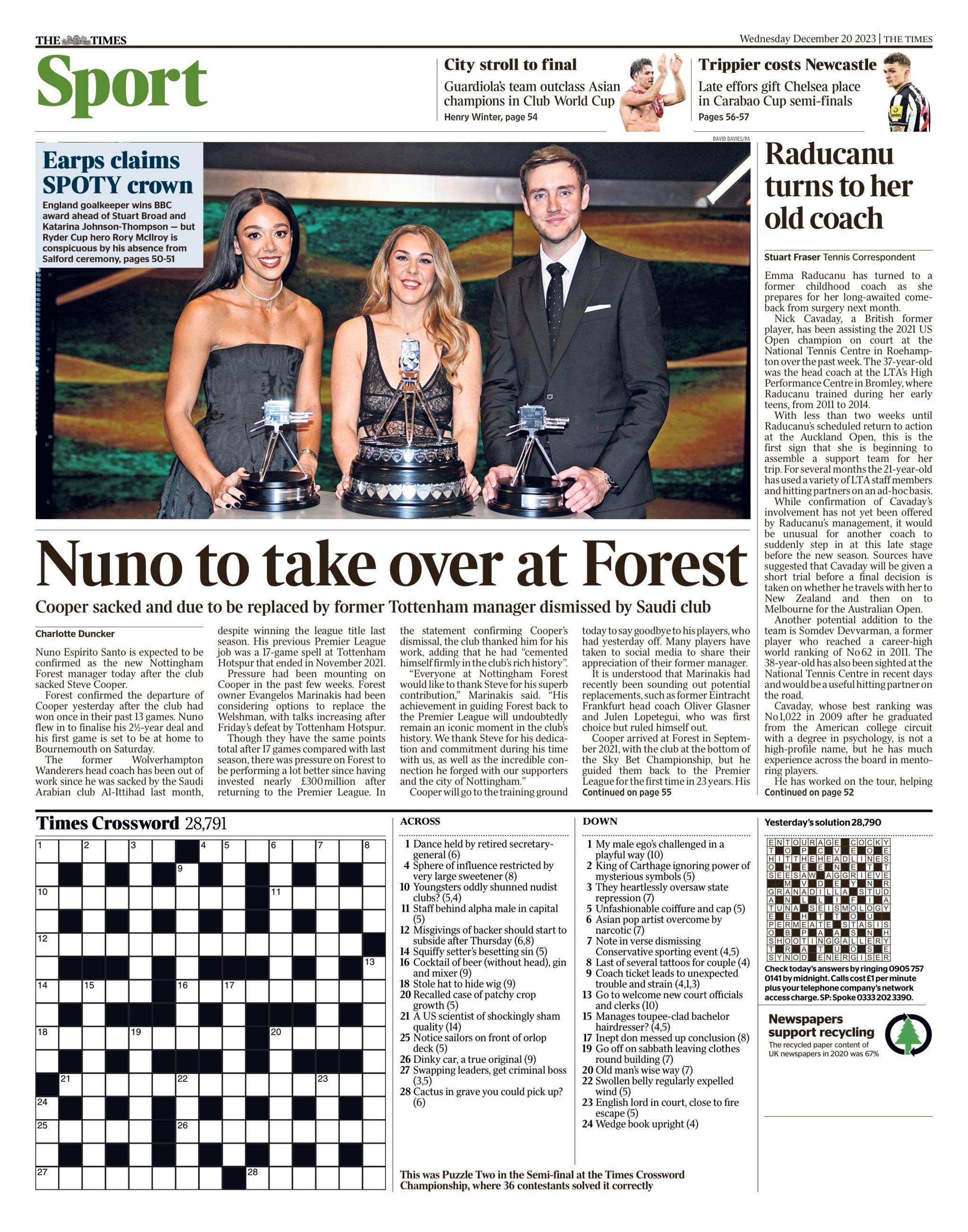 Wednesday's back pages - BBC Sport
