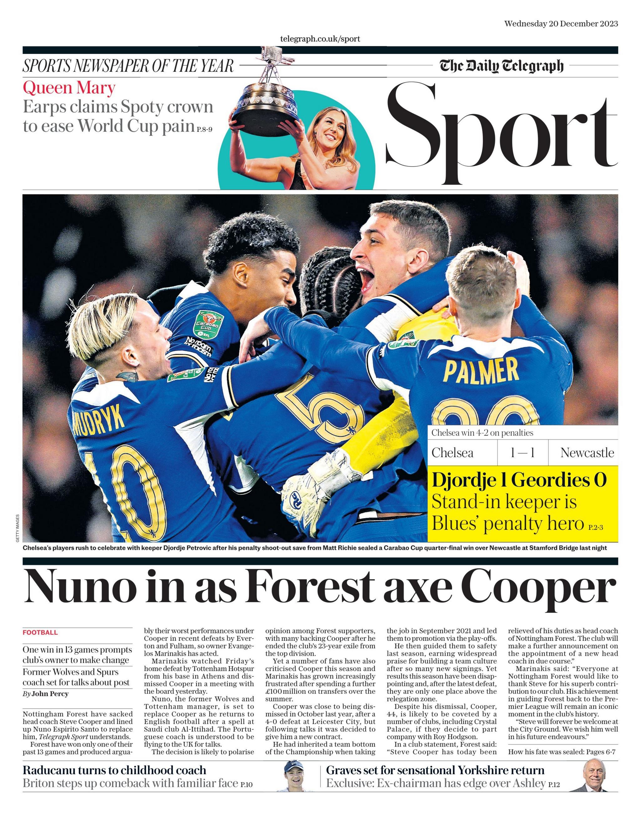 Wednesday's back pages - BBC Sport