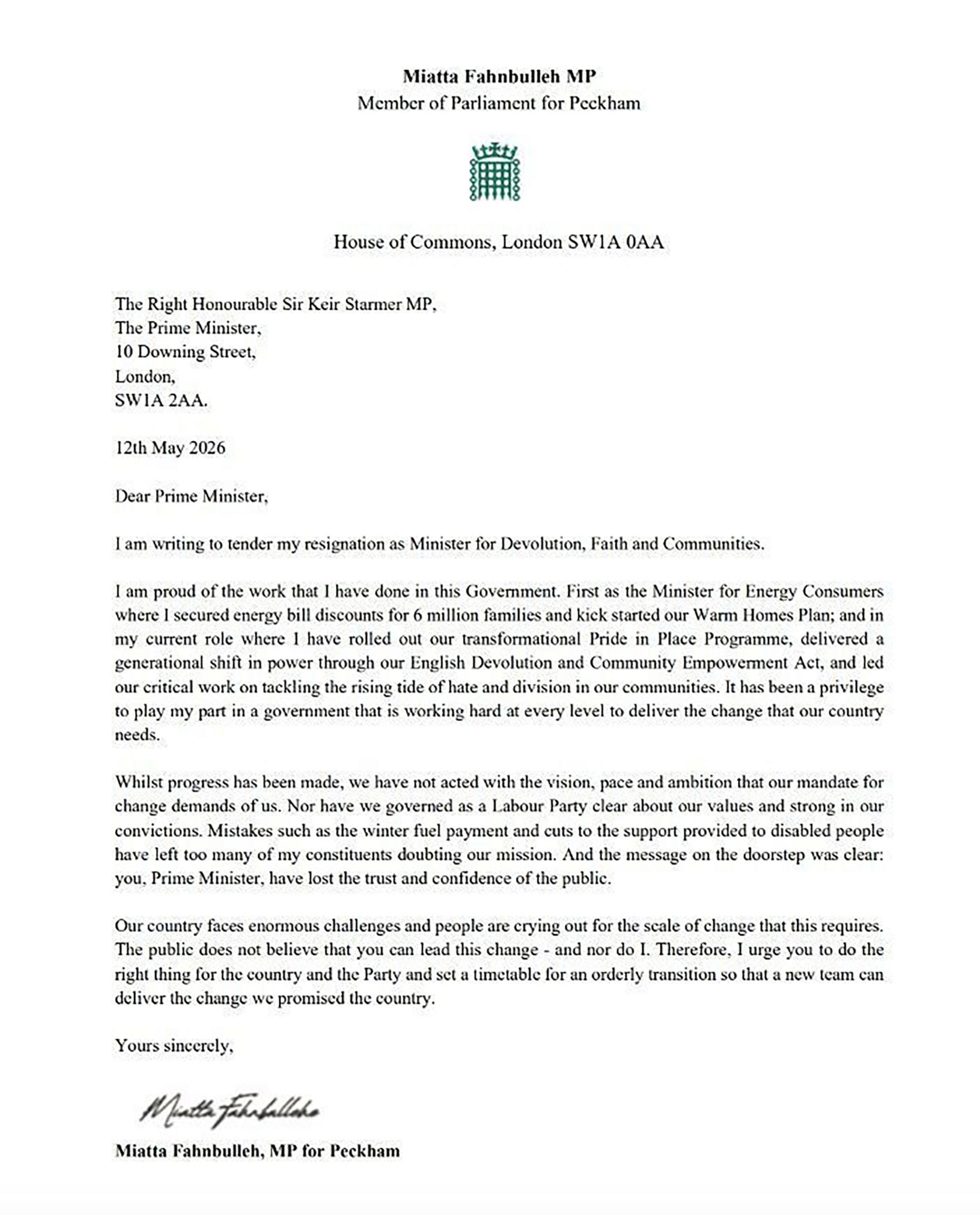 Read all the ministers' resignation letters in full - BBC News