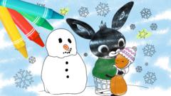 Bing Christmassy colouring sheets - CBeebies