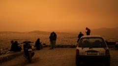 Greece: Orange Sahara dust haze descends over Athens - BBC News