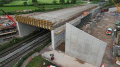 Huge HS2 bridged wheeled into place in Saltley - BBC News