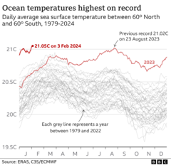 World's first year-long breach of key 1.5C warming limit - BBC News